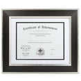 Lawrence Frames 11x14 Black & Silver Document/Certificate Wall Frame with Glass, Matted to 8 ...