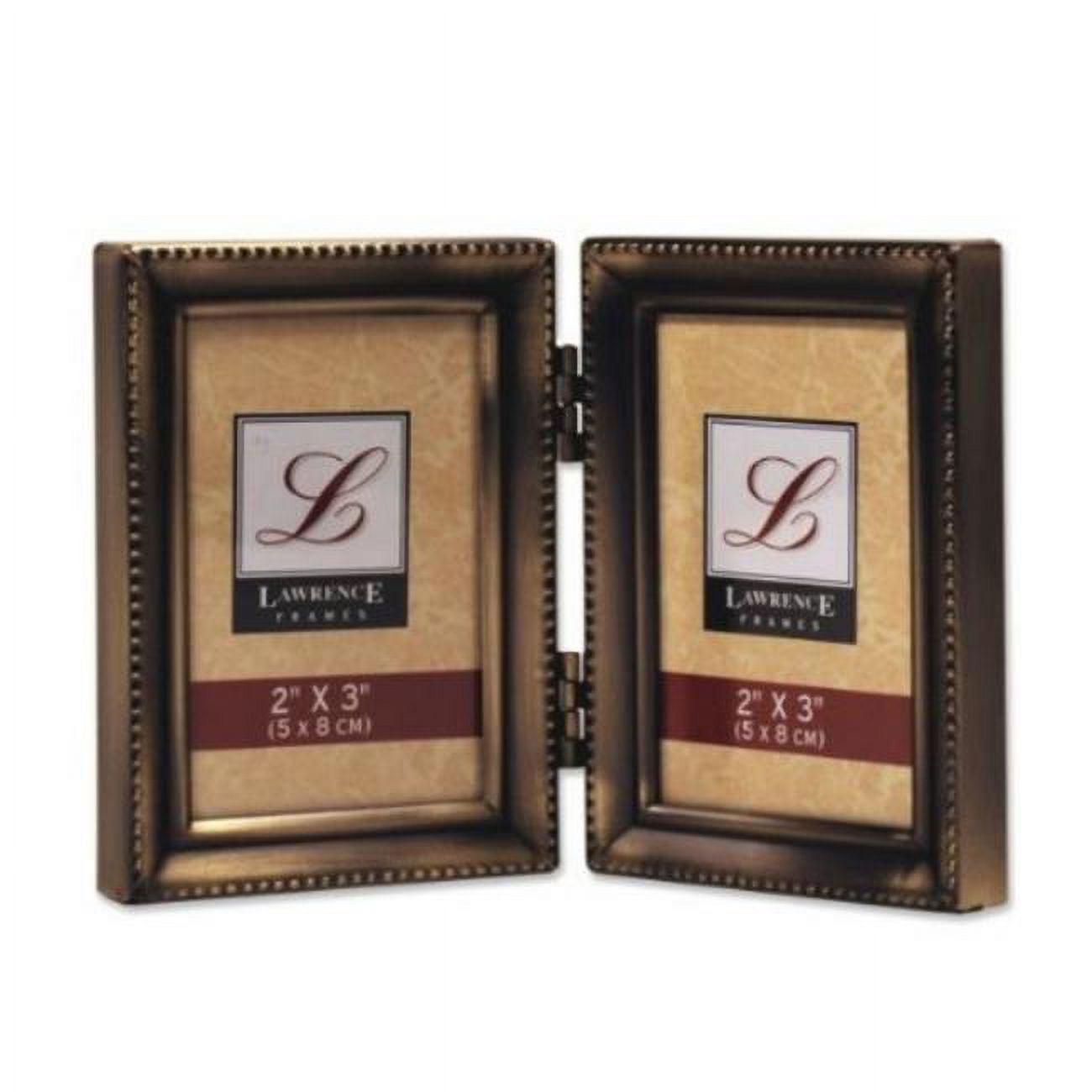 Lawrence Frames Lawrence Frames Antique Gold Brass Hinged Double 2x3 ...