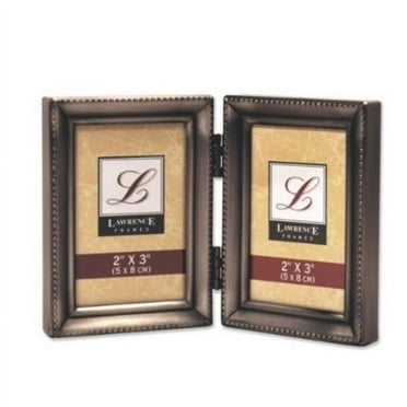 Antique Pewter Hinged Double 2x3 Picture Frame - Beaded Edge Design ...