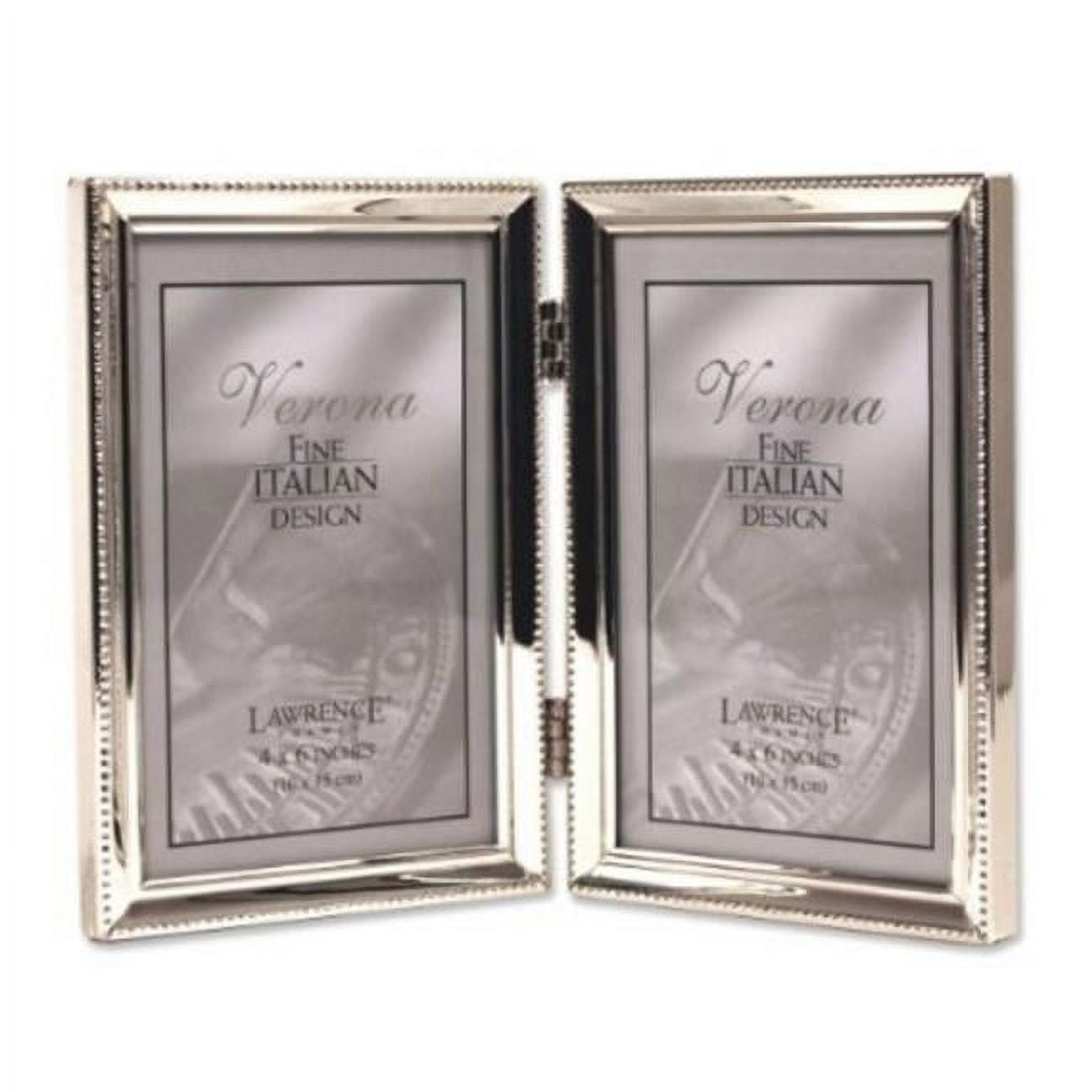 Lawrence Frames Lawrence Frames Polished Silver Plate 4x6 Hinged Double ...
