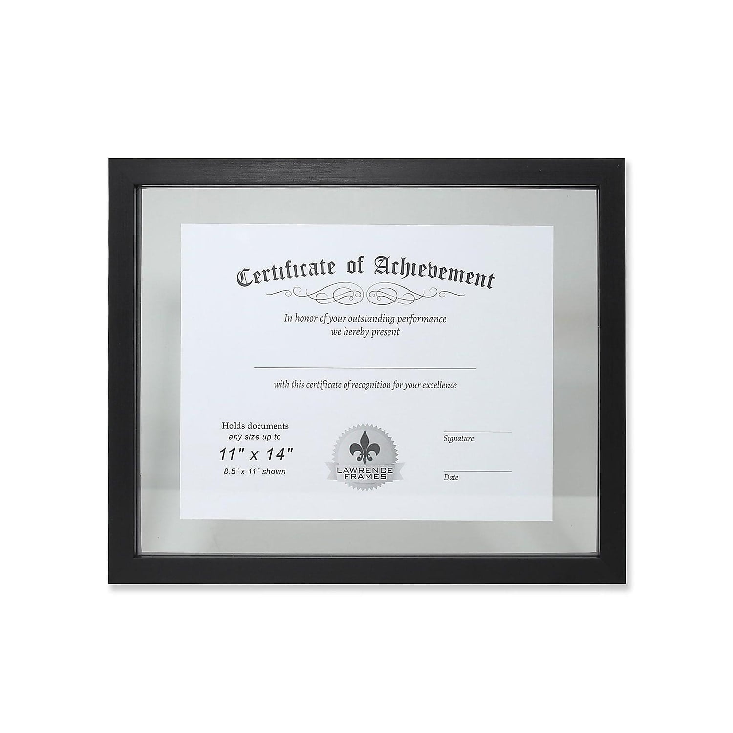 Lawrence Frames Plastic Certificate Frame Black (530111) - Walmart.com