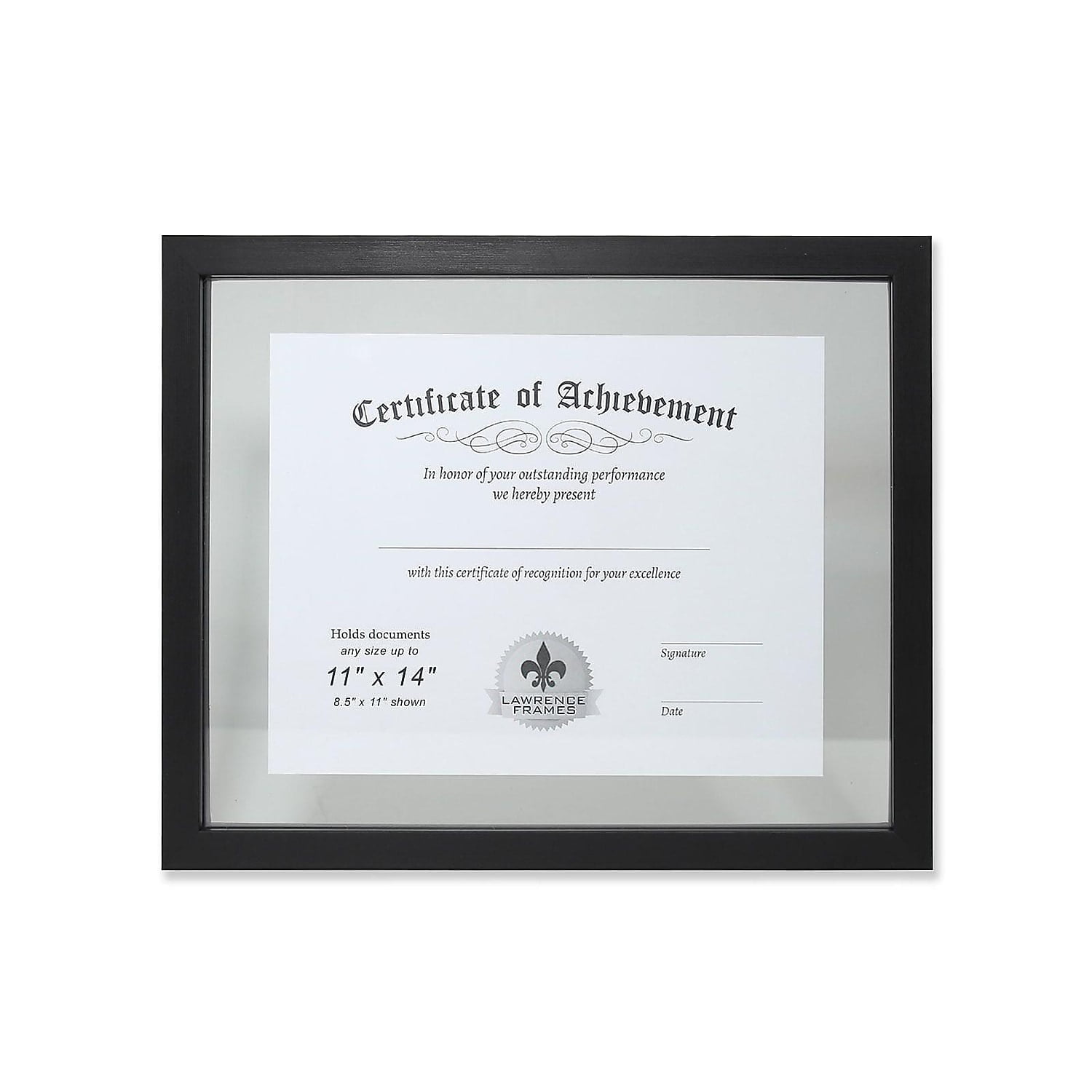 Lawrence Frames Plastic Certificate Frame Black (530111) - Walmart.com