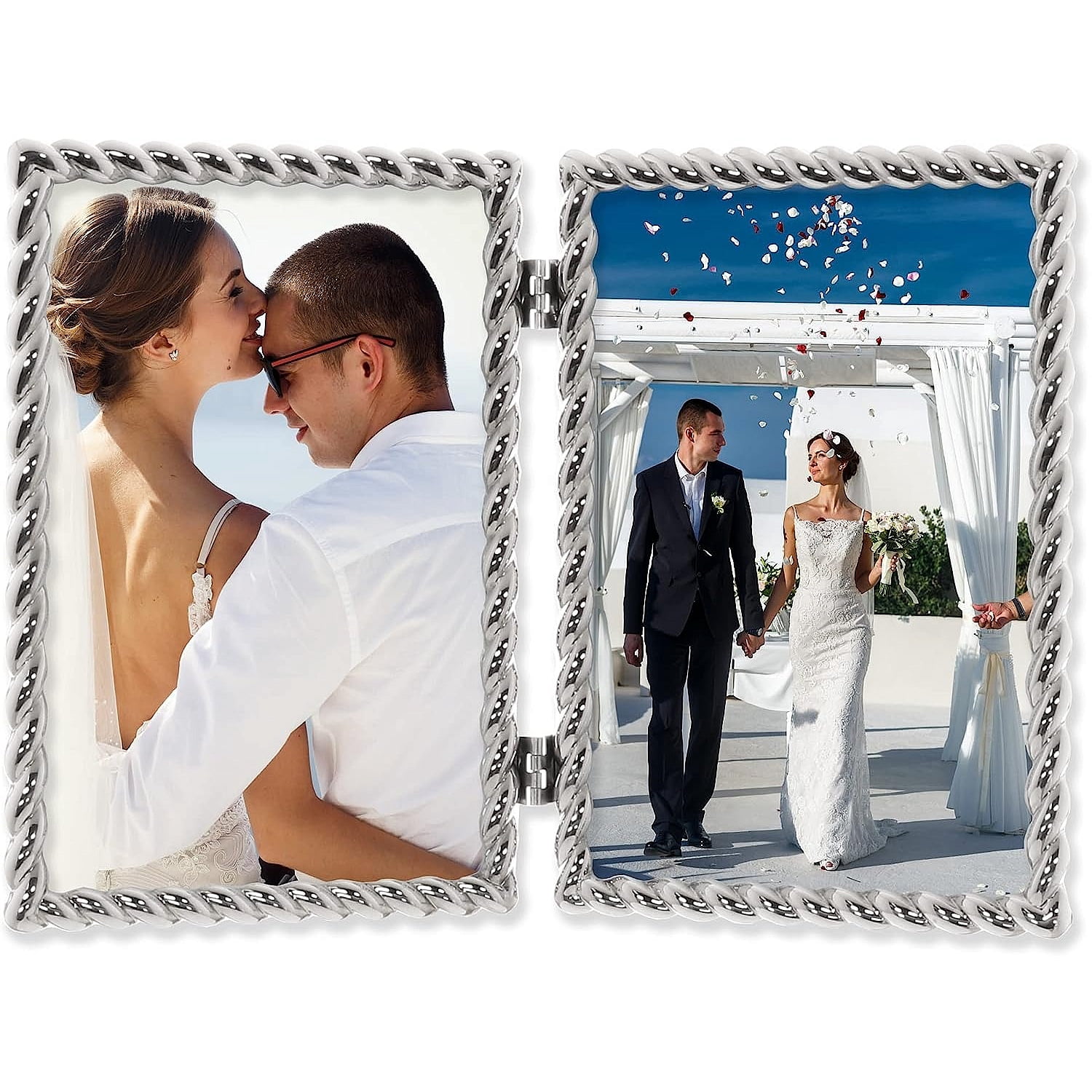 Silverplate ROPE BORDER 4x6 Double frame - 4x6 - Walmart.com