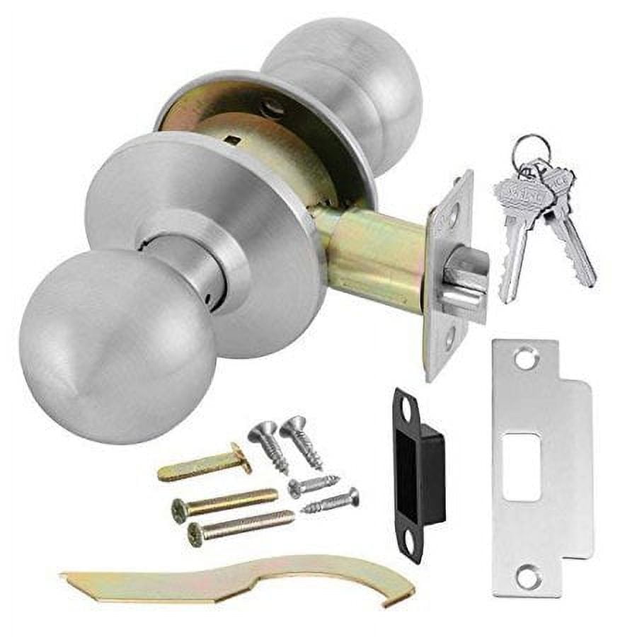 Lawrence Hardware Chrome Grade 2 Classroom Door Lever with Key Lock Set, Keyed Alike 2 3/8 ...