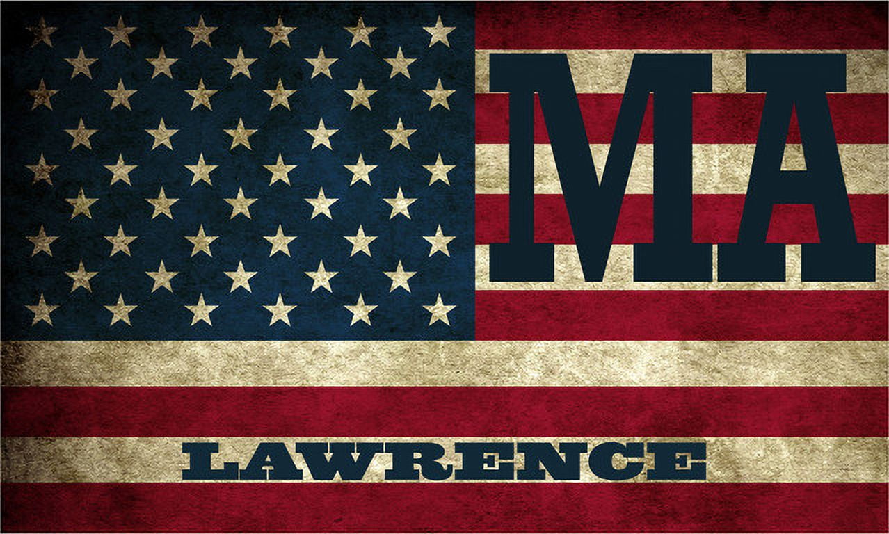 Lawrence MA Massachusetts Essex County Vintage US Flag Decal Bumper ...