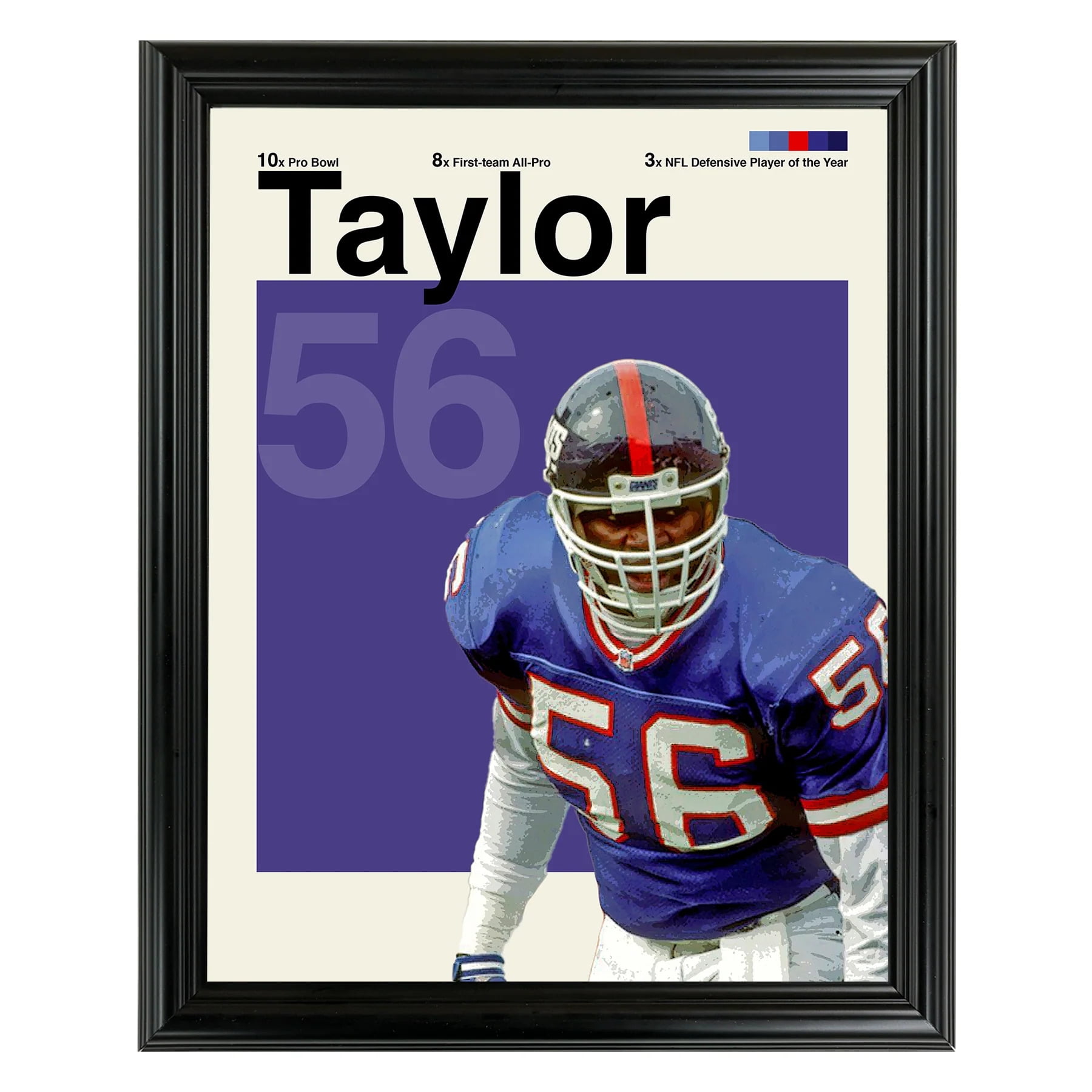 Lawrence Taylor Framed Sports Art Photo by Thomas Maxwell - Walmart.com