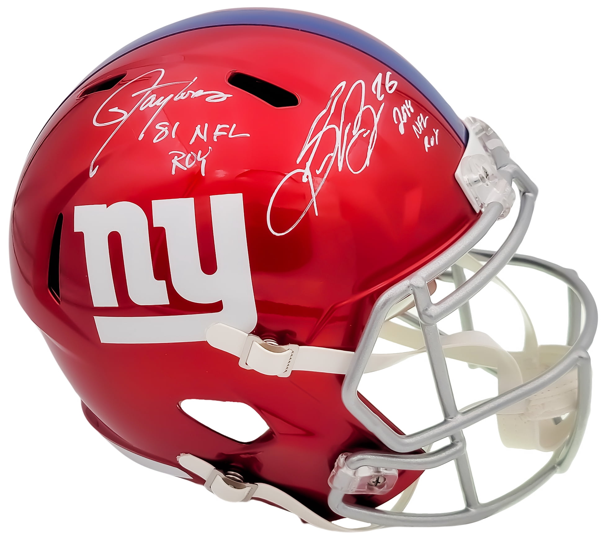 Lawrence Taylor & Saquon Barkley Autographed New York Giants Flash Red ...