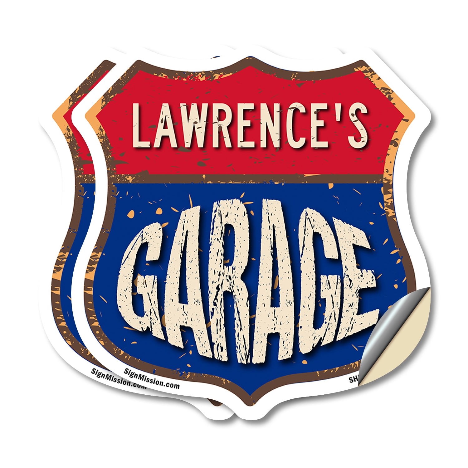 Lawrence's Garage (2 Pack) 18 inch X 18 inch Shield Shaped Heavy Duty 3 ...