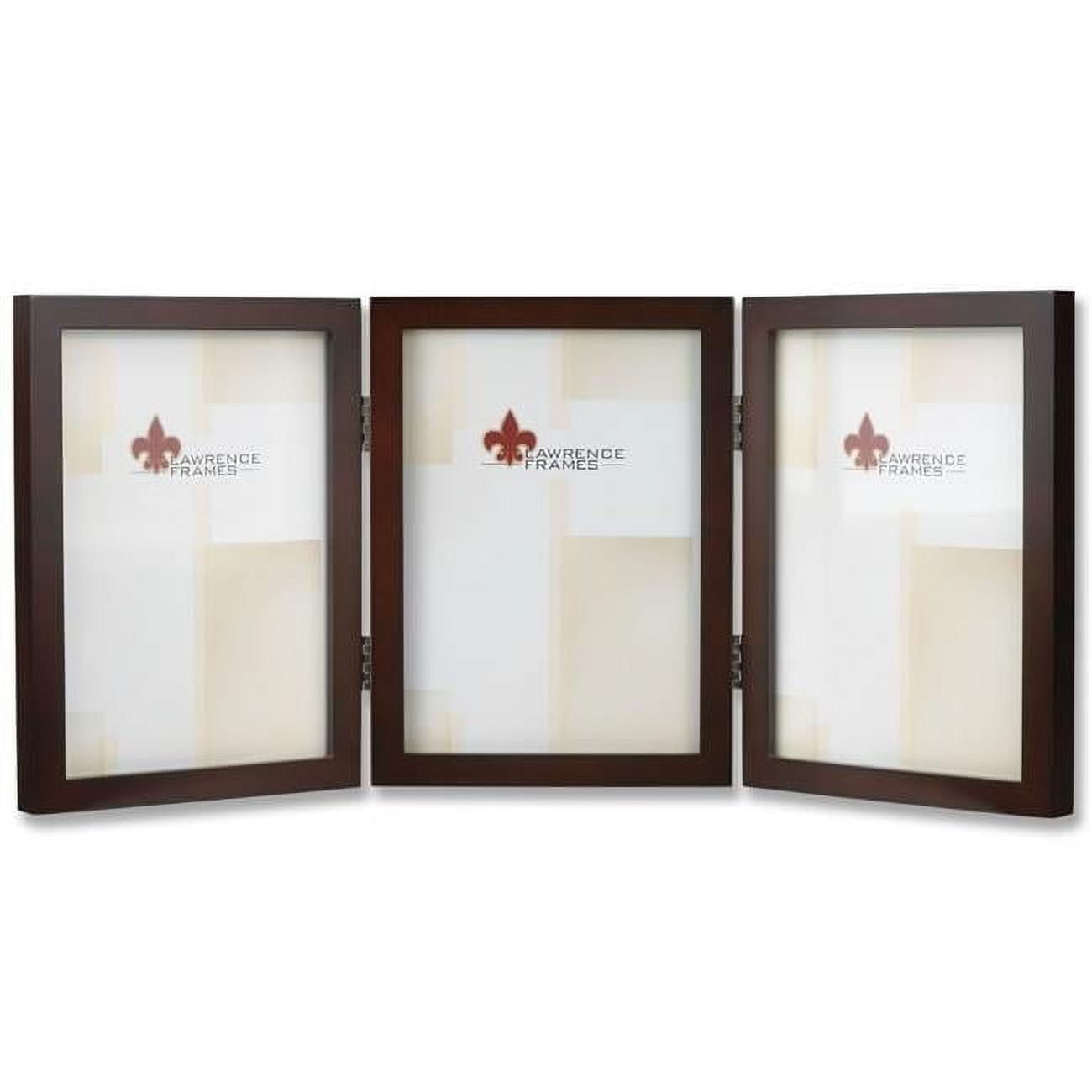 Lawrenceframes 5 x 7 in. Espresso Wood Hinged Triple Picture Frame ...