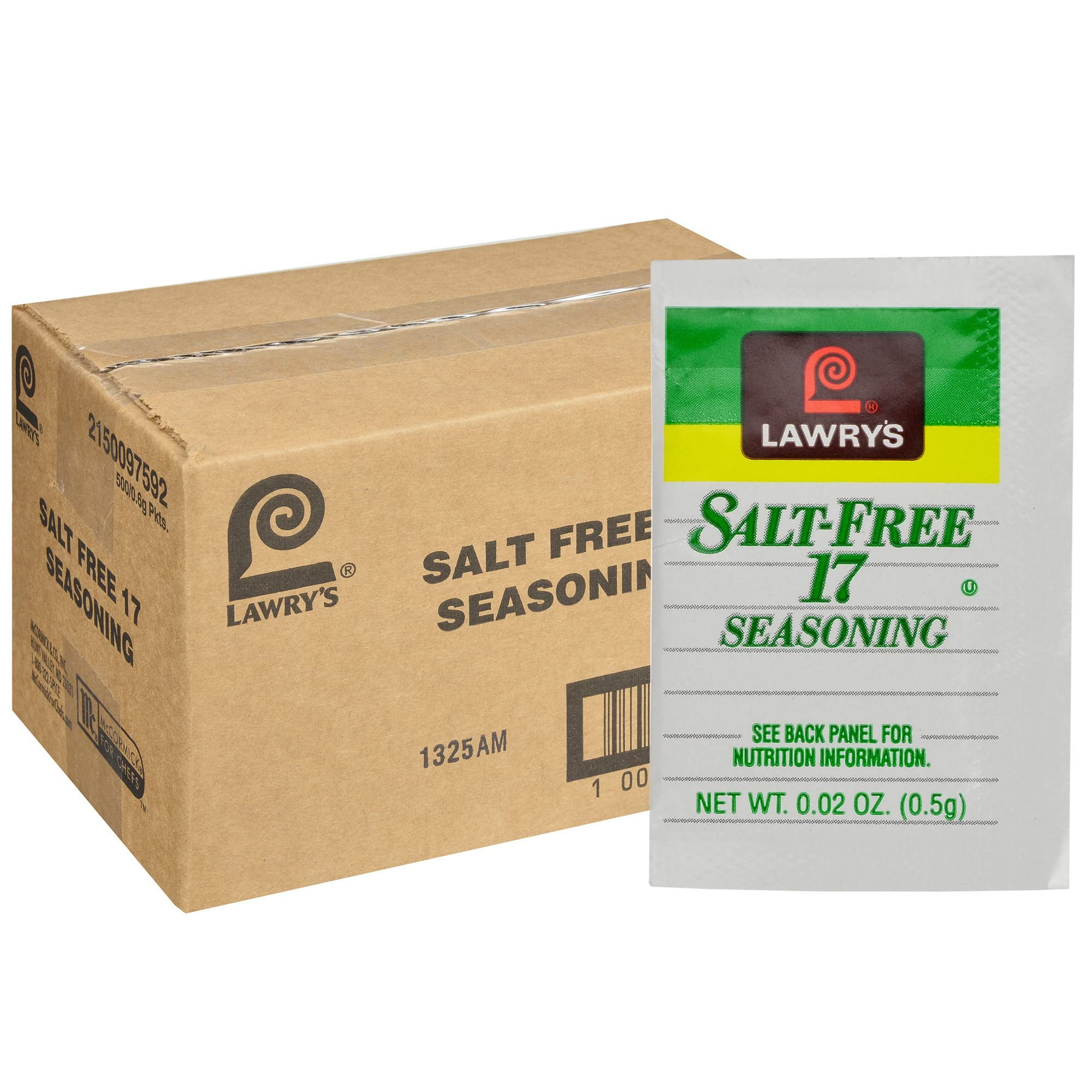 Lawry,S Salt Free 17 Seasoning Packets, 500 Count - One 500 Count Box Of 17 Seasoning Spice ...