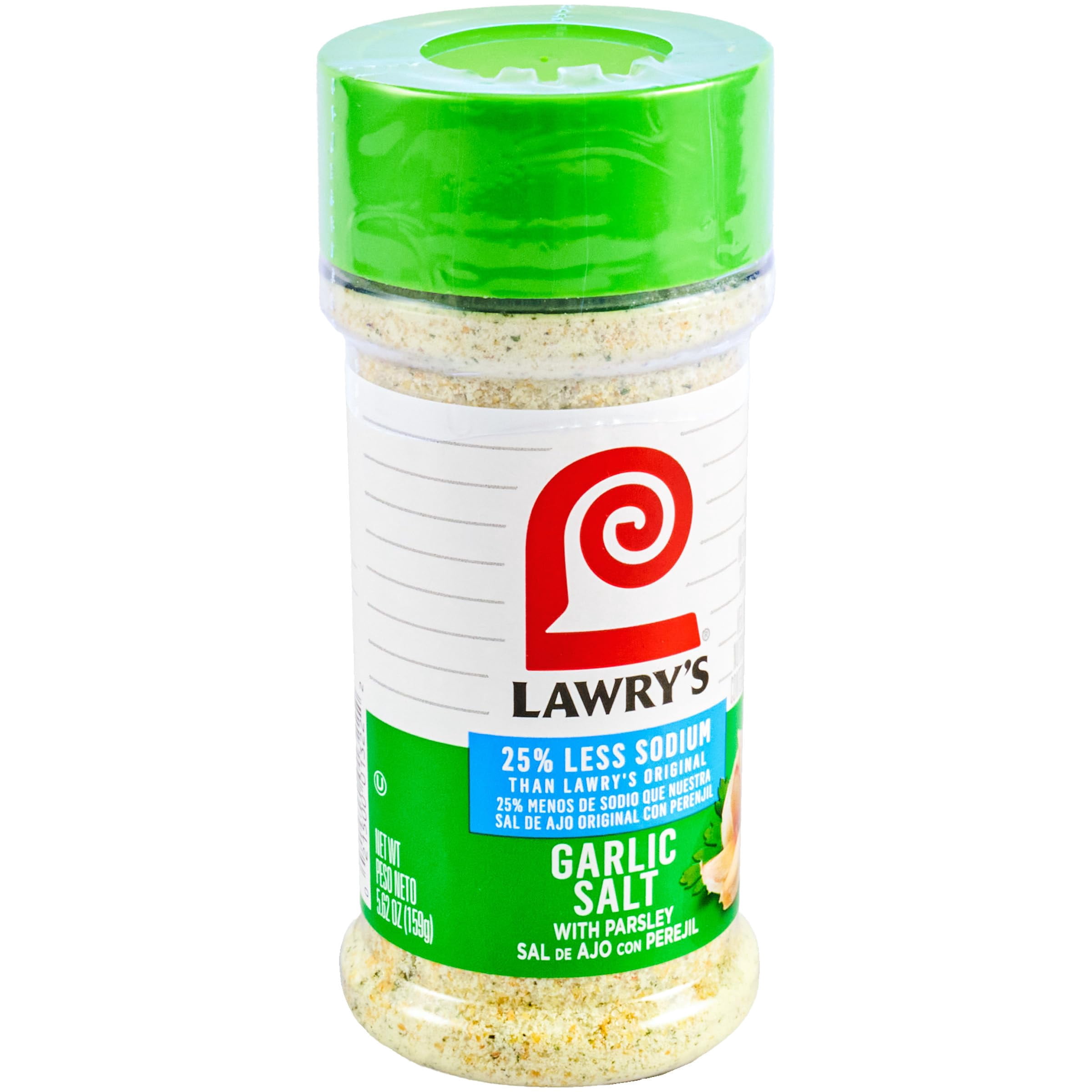 Lawry's 25% Less Sodium MFF30 Garlic Salt With Parsley, 5.62 oz ...