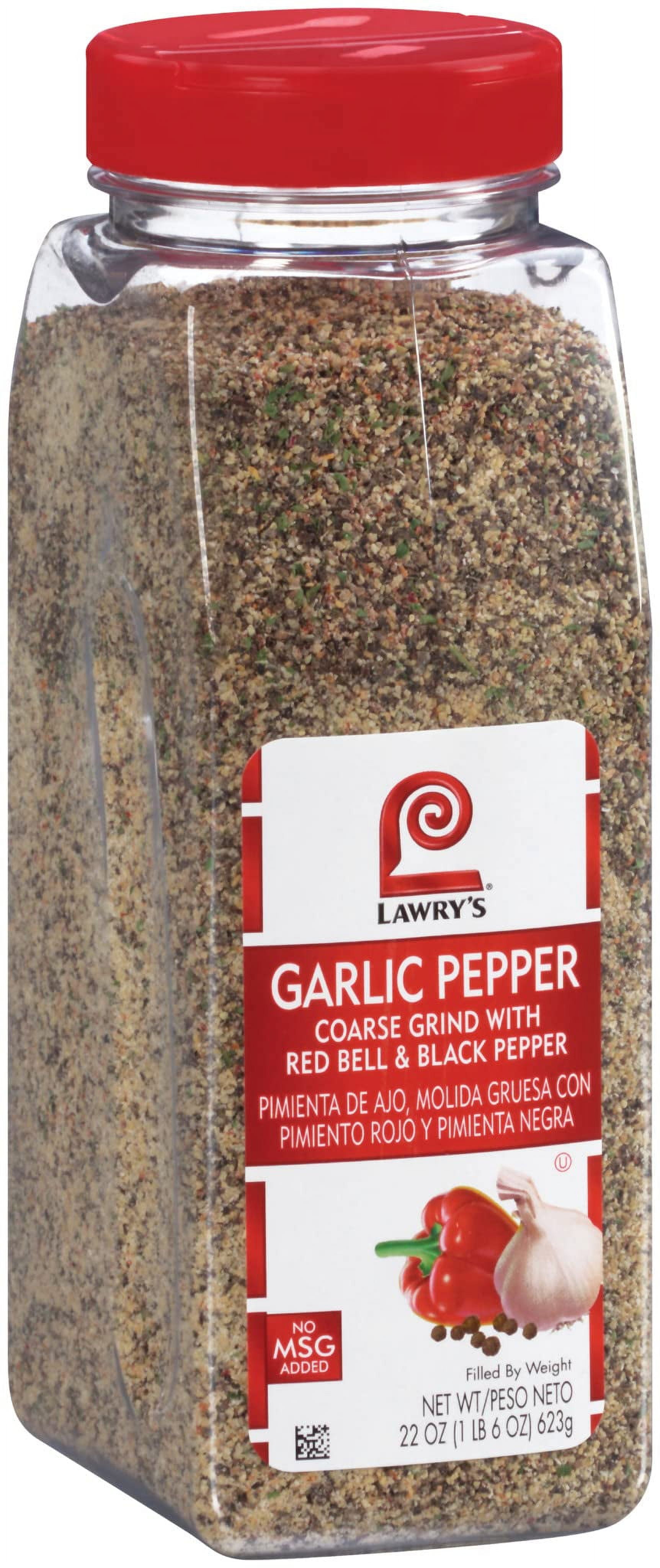 Lawry's Coarse Grind Garlic TSF6 Pepper with Red Bell & Black Pepper ...