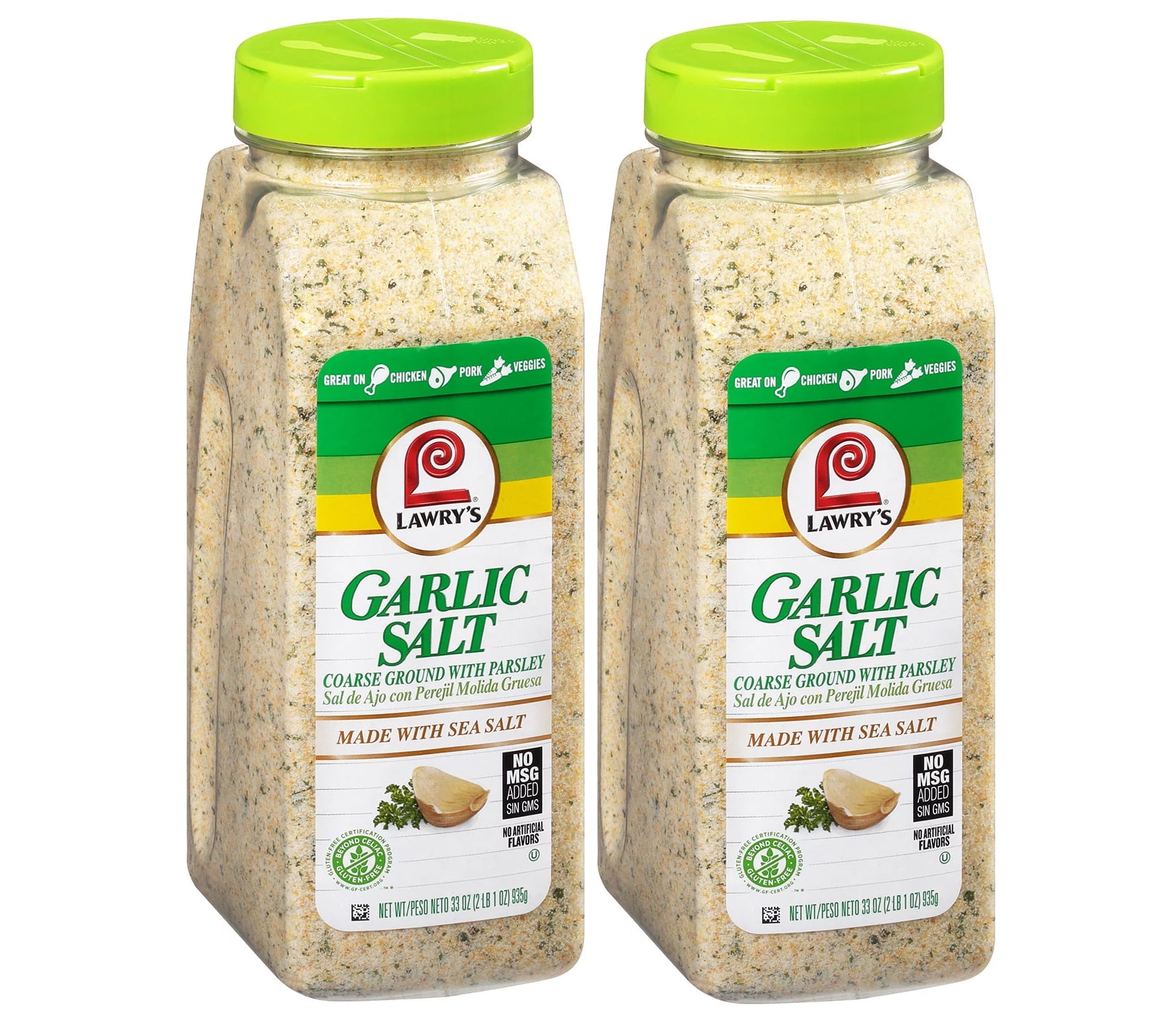 Lawry's Seasoning Coarse Ground Garlic Salt with Parsley, 2 Pack, 33 Oz ...