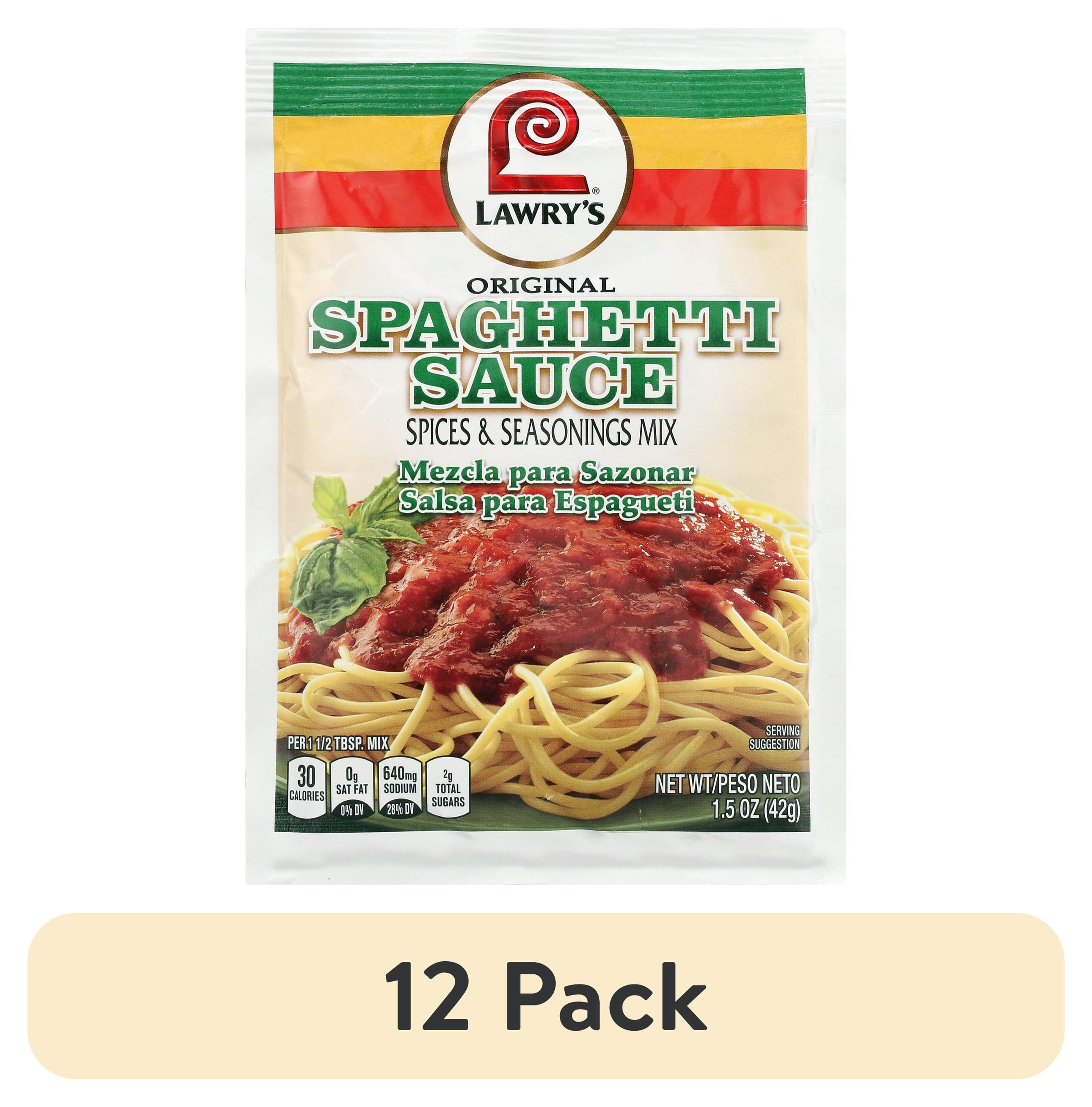 (12 pack) Lawry's Spaghetti Mix, 1.5 oz Envelope - Walmart.com