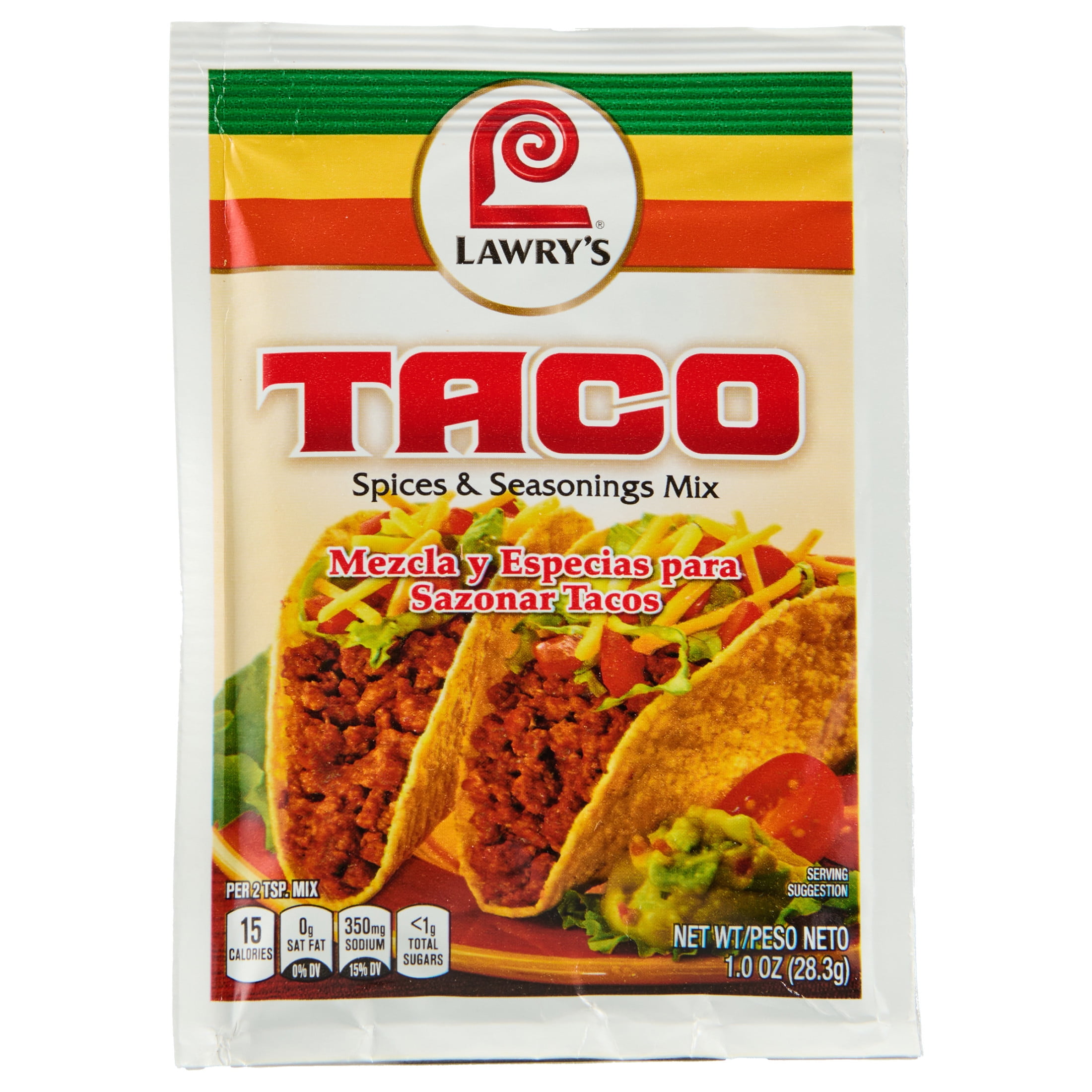 (2 pack) Lawry's Taco Seasoning Mix, 1 oz Envelope - Walmart.com