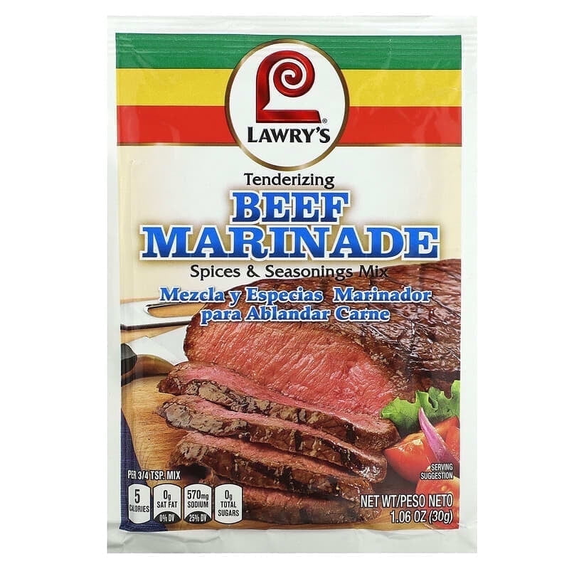 Lawry's Tenderizing Beef Marinade Spices & Seasonings Mix, 1.06 oz Pack ...