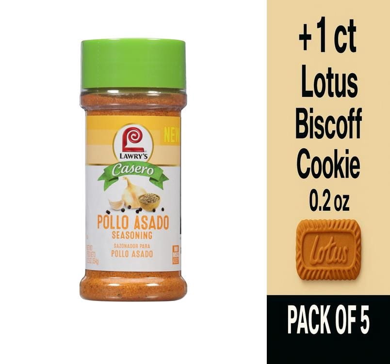 Lawrys Casero Pollo Asado Seasoning 12.5 oz - Pack of 5 & Lotus Biscoff ...