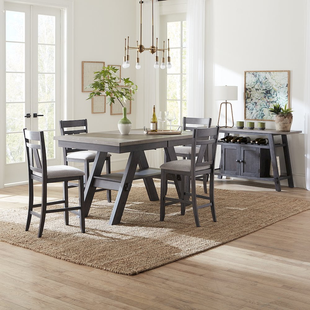 Lawson 5 Piece Gathering Table Set in Gray - Walmart.com