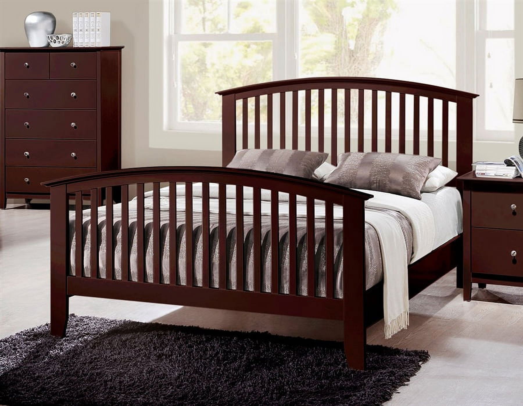 Lawson Solid Wood Full Size Bed Headboard And Footboard in Brown Finish ...