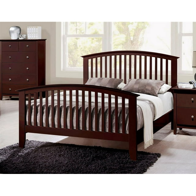 Lawson Solid Wood Full Size Bed Headboard And Footboard in Brown Finish ...