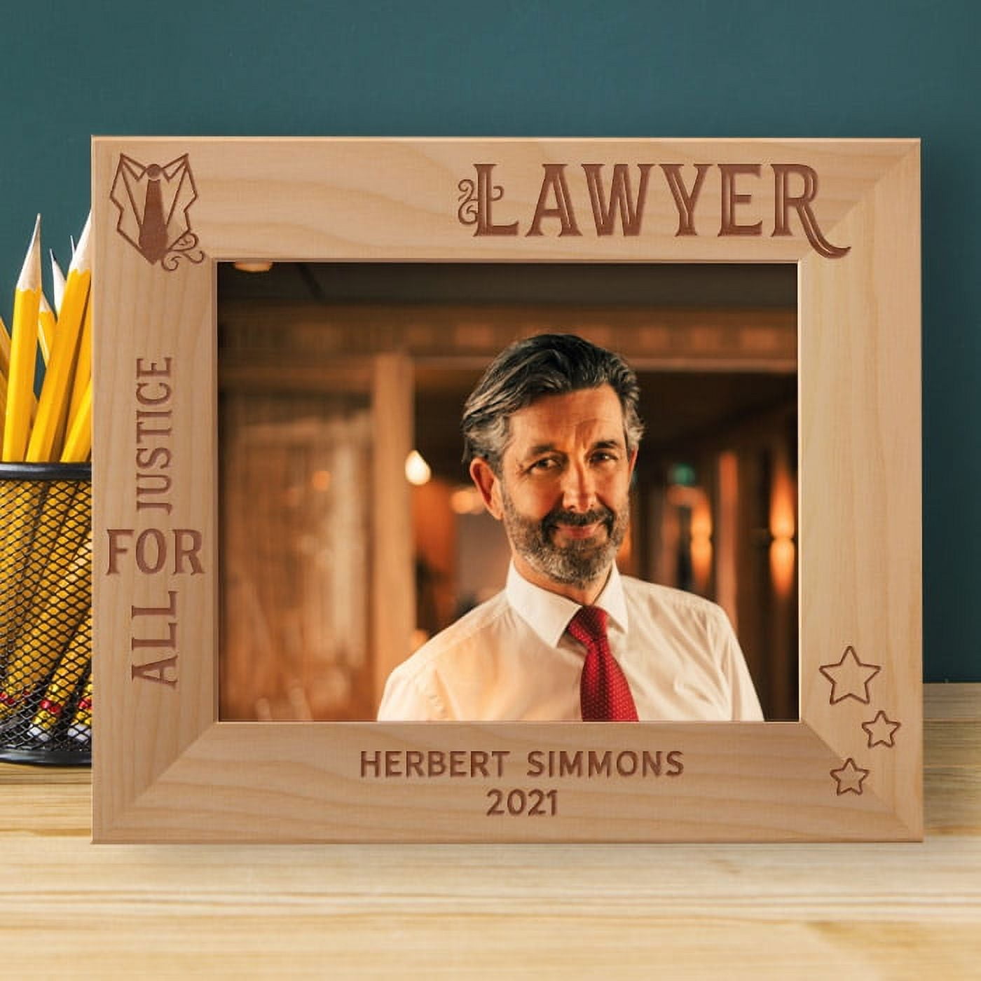 Lawyer All For Justice Personalized Wooden Frame-10" x 8" Brown ...