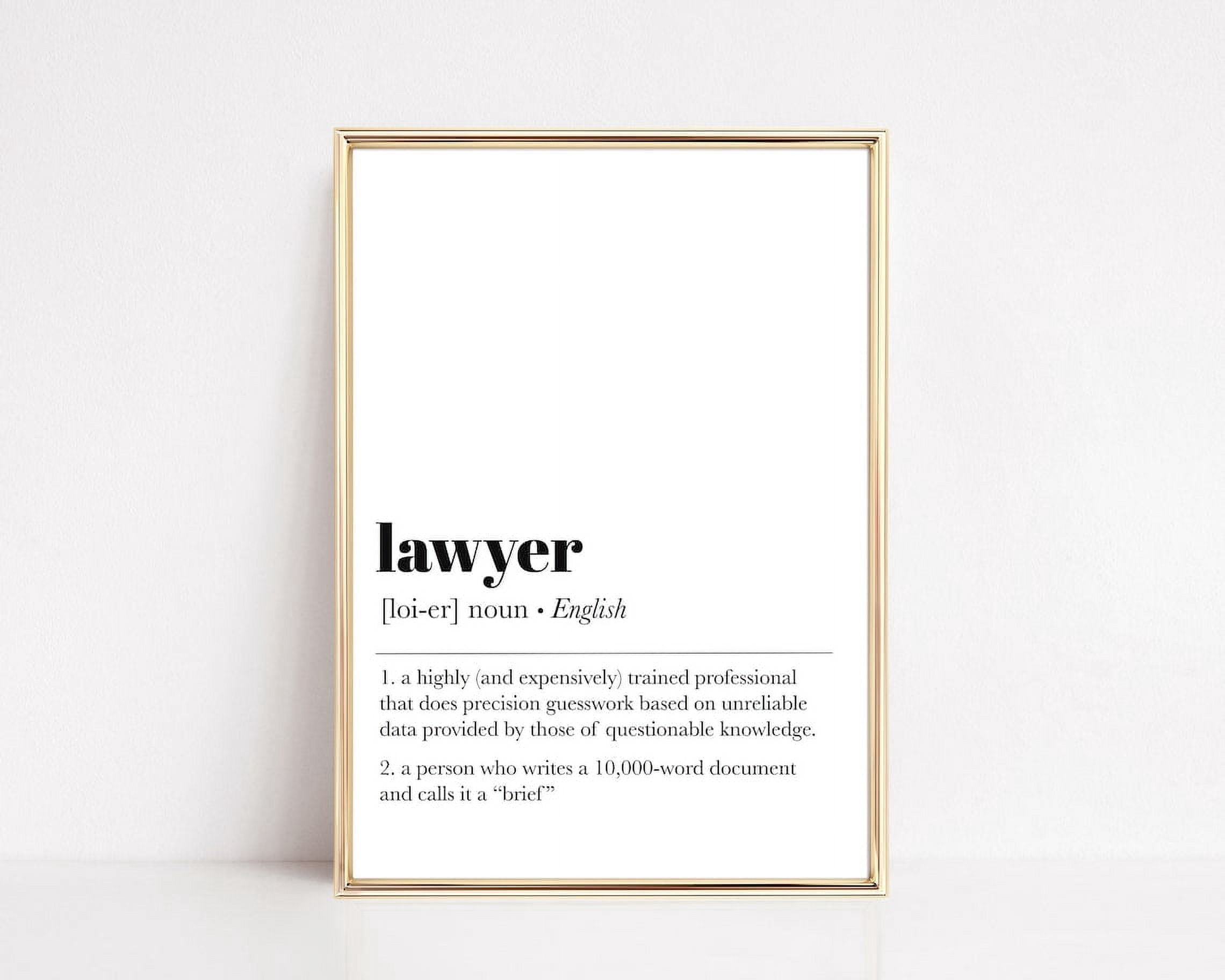 Lawyer Definition Print Law Office Wall Art Office Decor Funny Lawyer ...