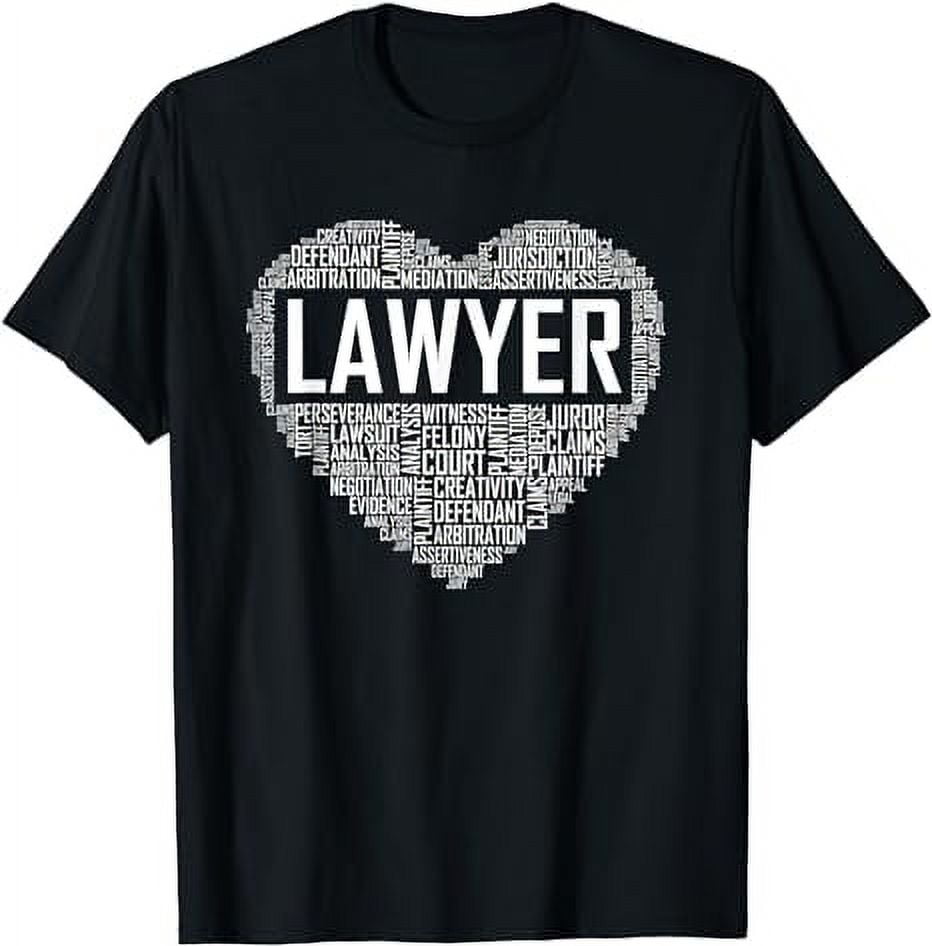 Lawyer Gift Heart Attorney Gifts Law Legal Graduate T-Shirt - Walmart.com