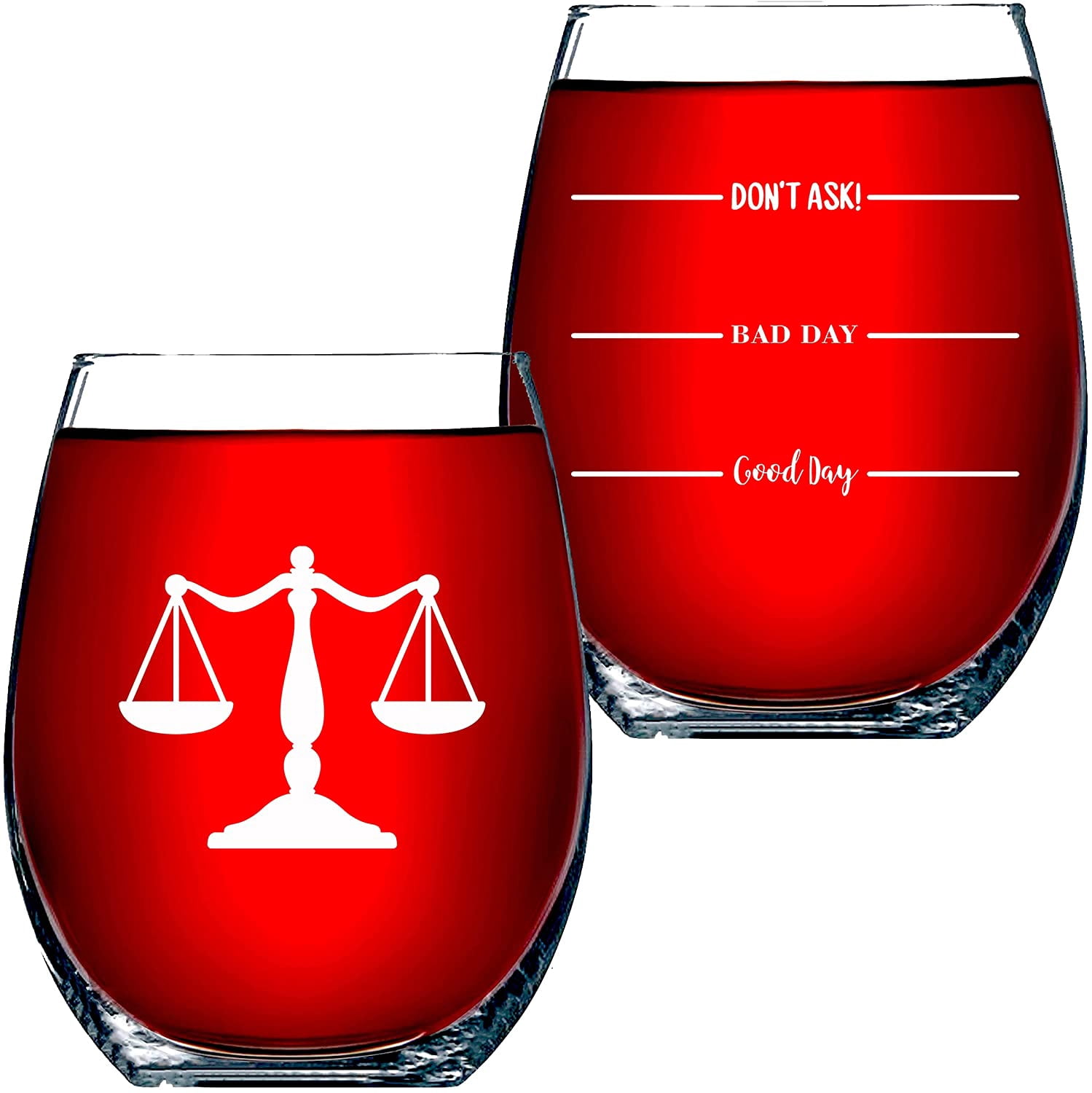 Lawyer Gifts (2 Sided) Funny Unique Novelty Stemless Wine Glass ...