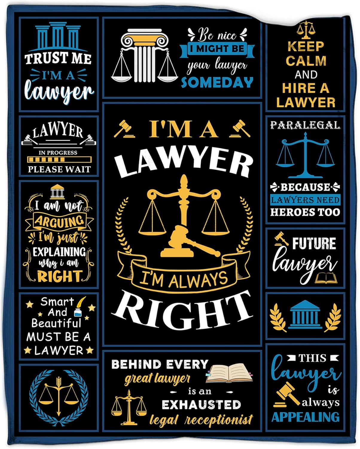 Lawyer Gifts for Women Men Lawyer Blanket, Law School Gifts Lawyer ...