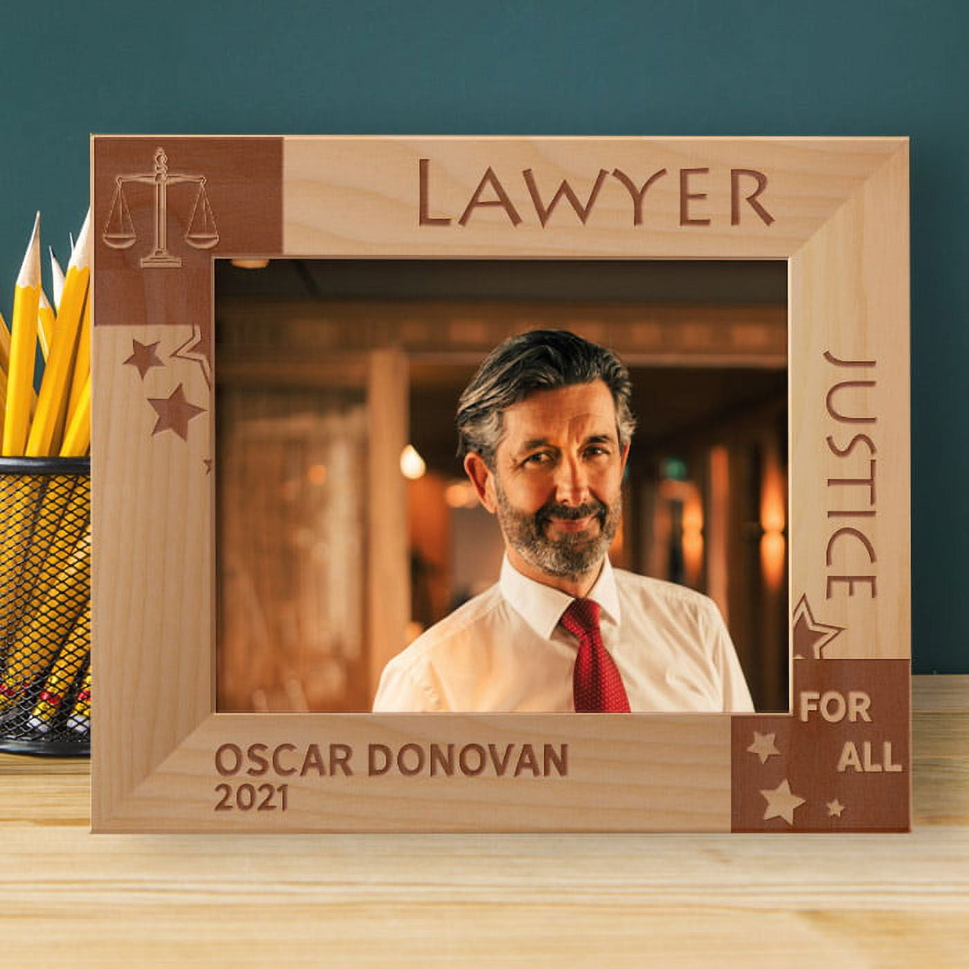 Lawyer Justice For All Personalized Wooden Frame-10" x 8" Brown ...