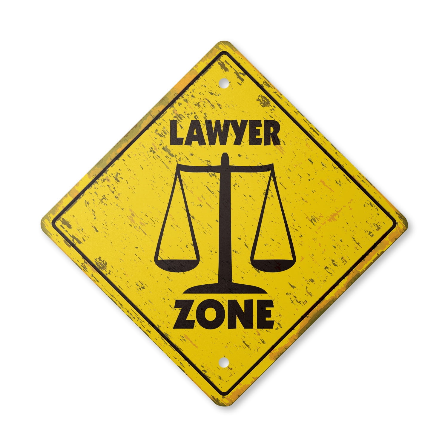 Lawyer Vintage Crossing Sign Zone Xing | Indoor/Outdoor Plastic | 14 ...