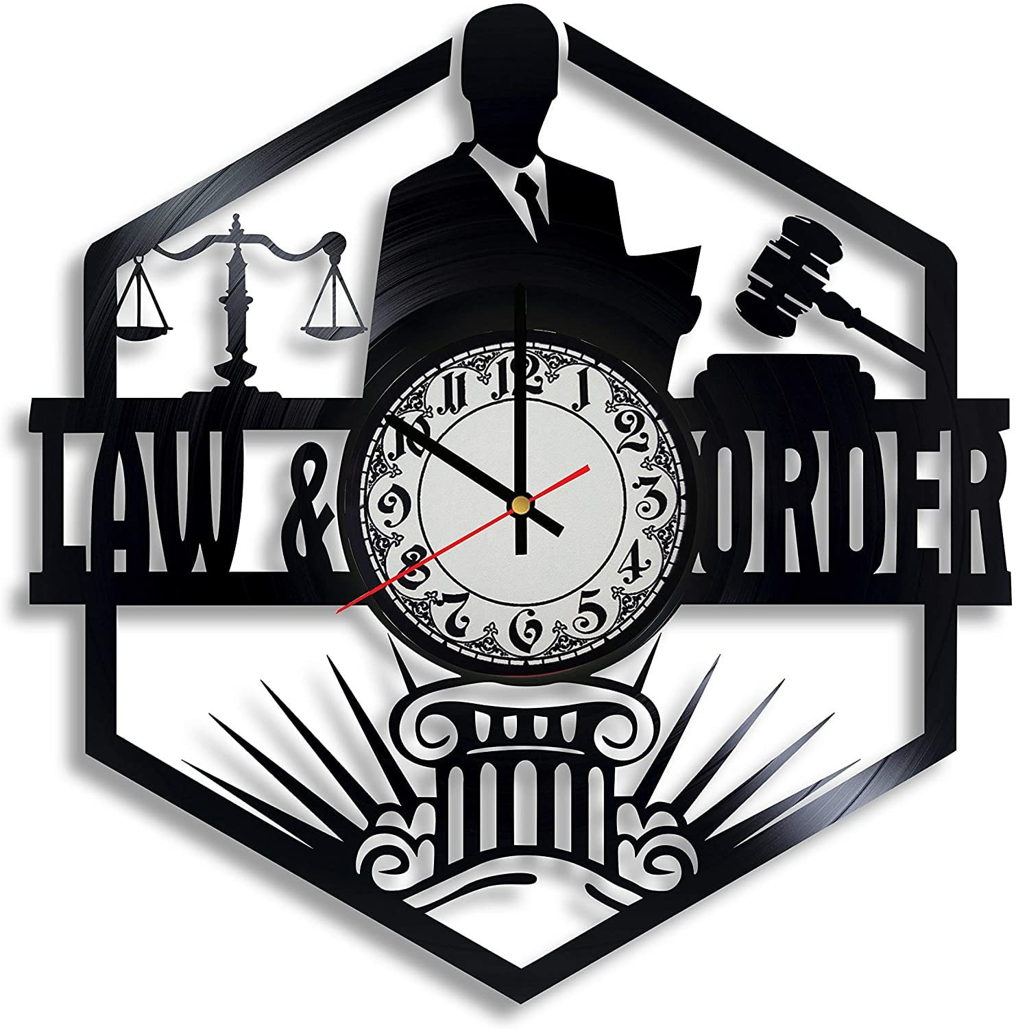 Lawyer Vinyl Wall Clock, Gavel Christmas Ornaments, Law Enforcement ...