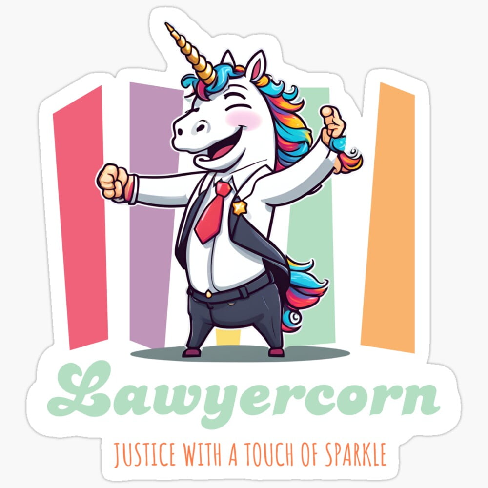 Lawyercorn Unicorn Lawyer Sticker Phone Decal Water Bottle Stickers Car ...