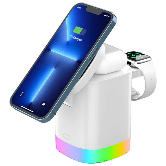 Lax Gadgets 3-in-1 MagSafe Compatible Compact Wireless Charging Station ...