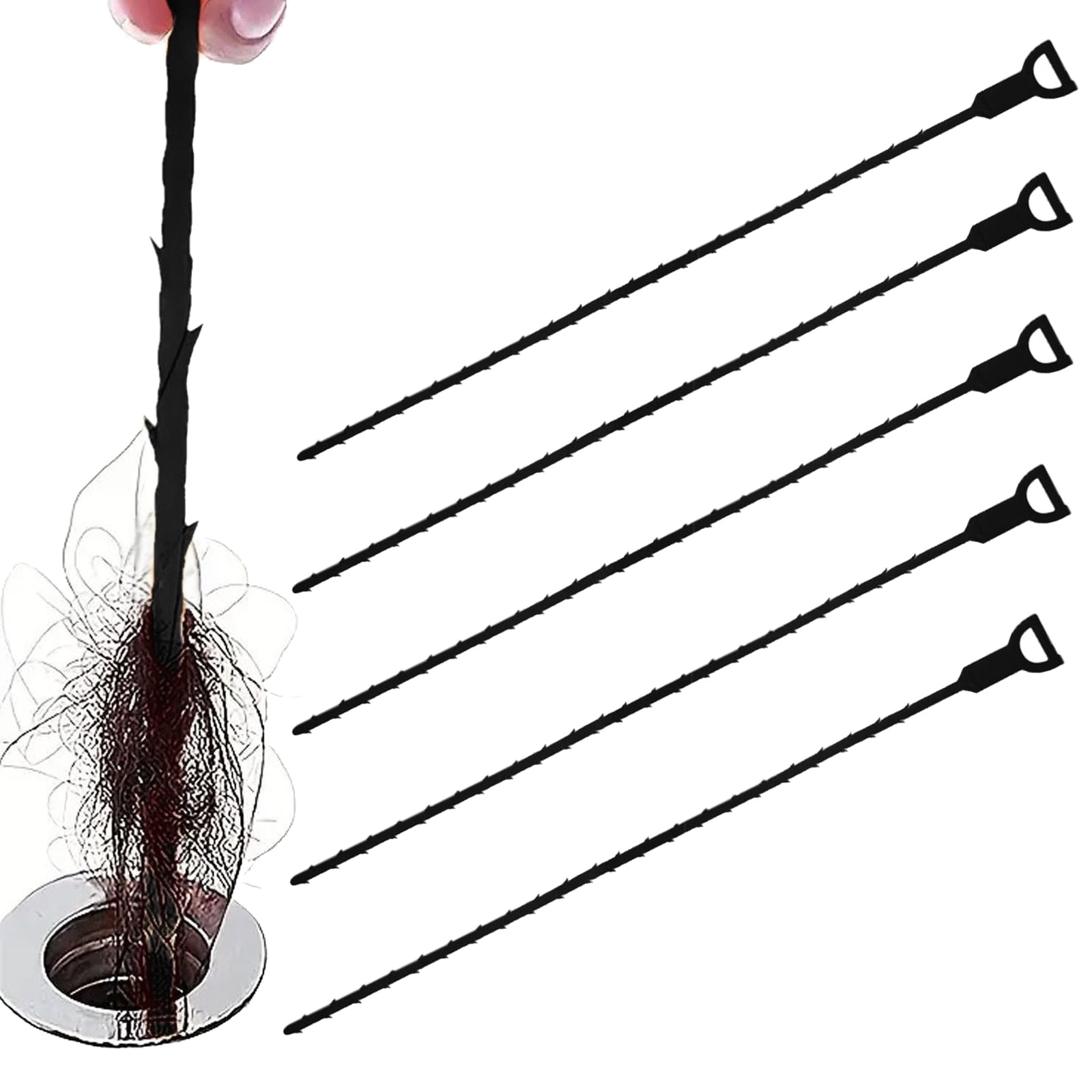 Laxazopa 20inch Drain Snake, 5 Pack Drain Clog Remover, Hair snake Tool ...