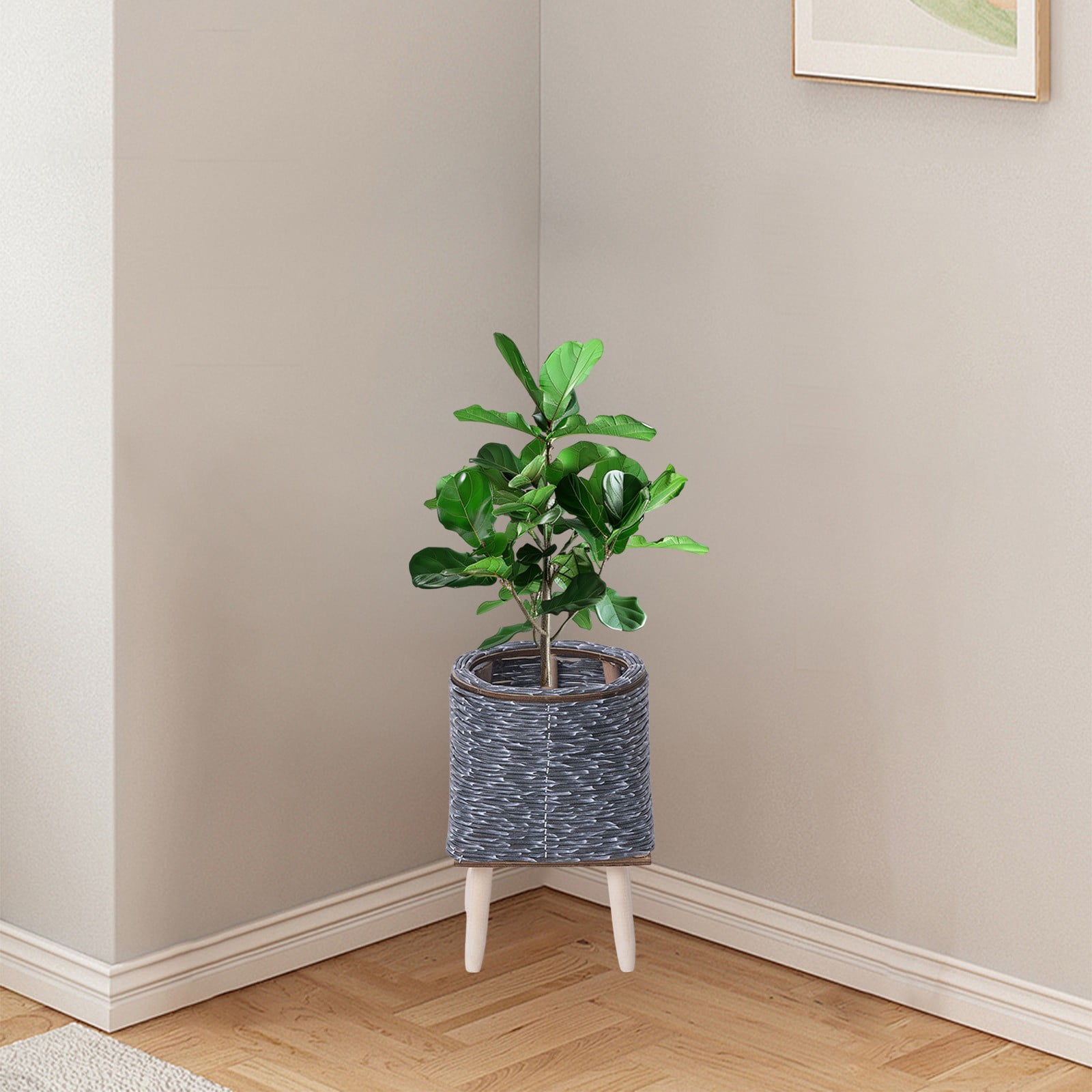 Laxazopa Decorative Woven Flowerpot - Plastic Farmhouse Planter with ...