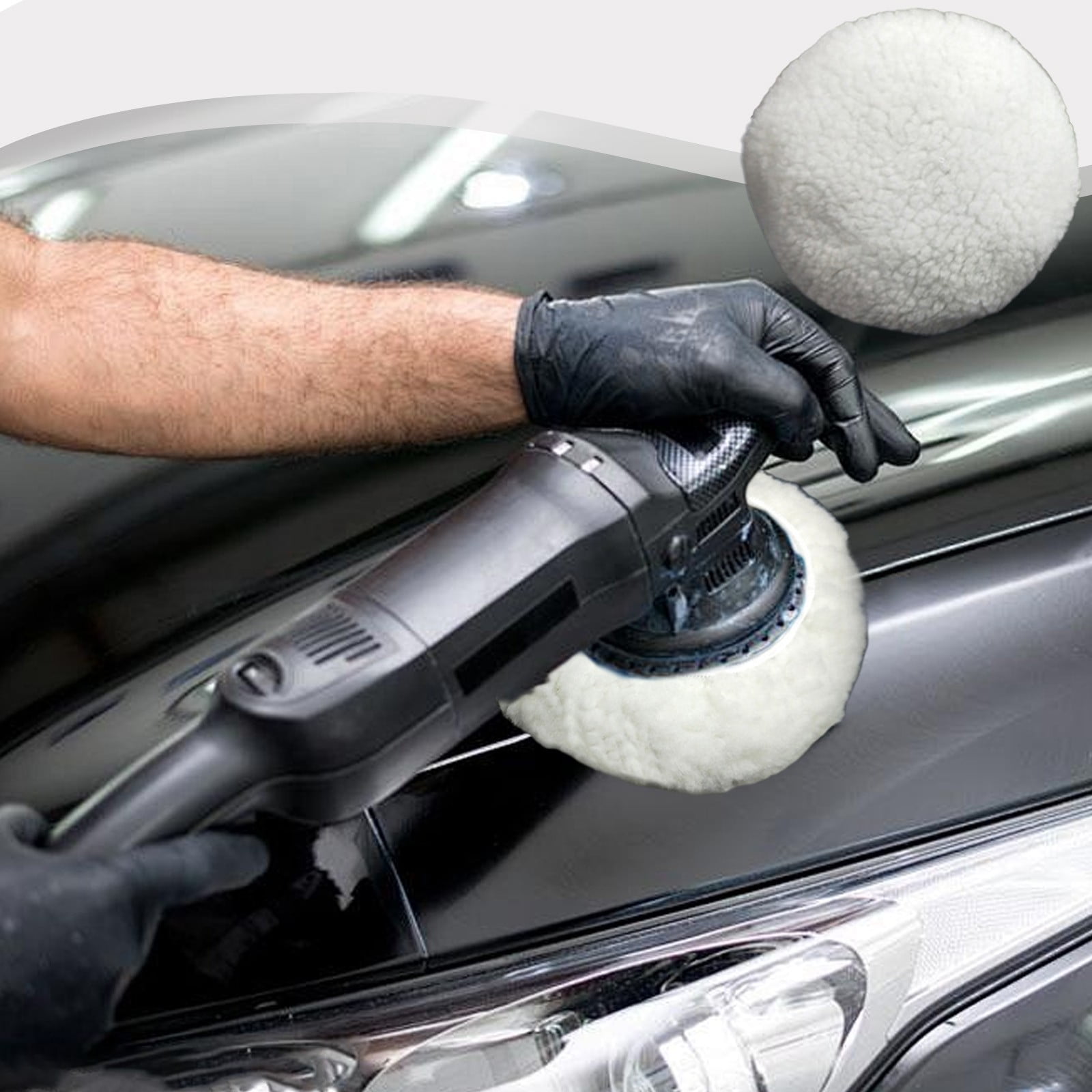 Laxazopa Lamb Wool Car Polishing Pad - Paint-Safe Buffing Kit for Wax ...
