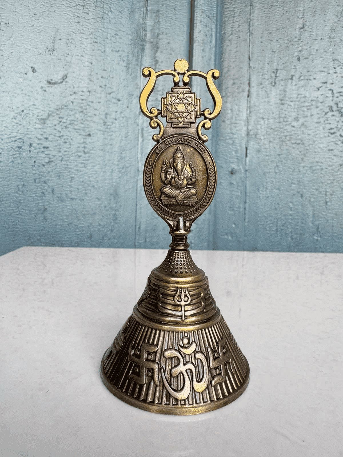 NamasteHimalayas Pooja Bell with Yantra– Hindu Temple Bell for Puja ...