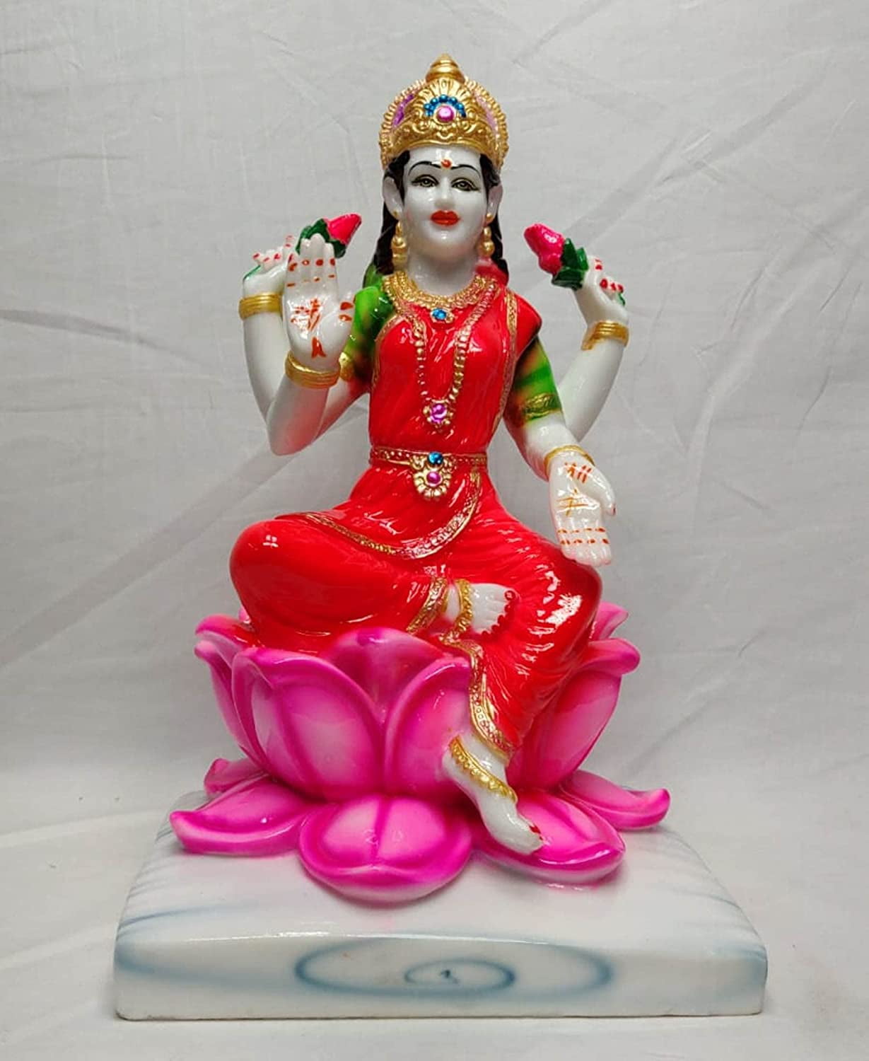 Laxmi Sitting on Lotus Lakshmi Sculpture Goddess Lakshmi Figure Indian ...