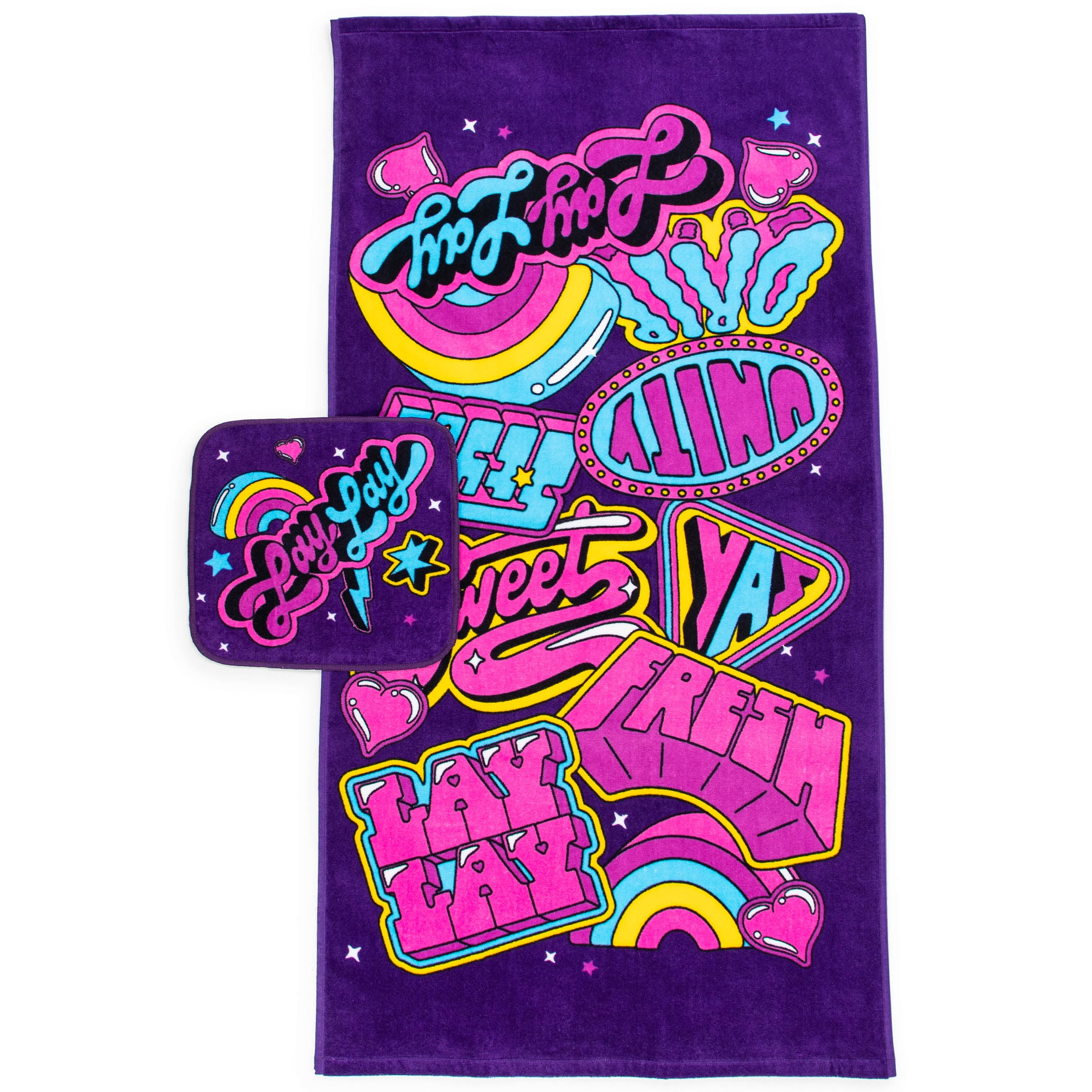 Nickelodeon Lay Lay Kids 2-Piece Bath Towel and Wash Cloth Set, Cotton ...