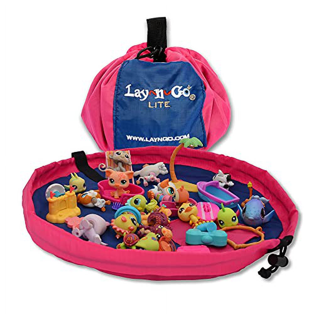 Lay-n-Go 2-in-1 Small Portable Drawstring Toys Storage Organizer and ...