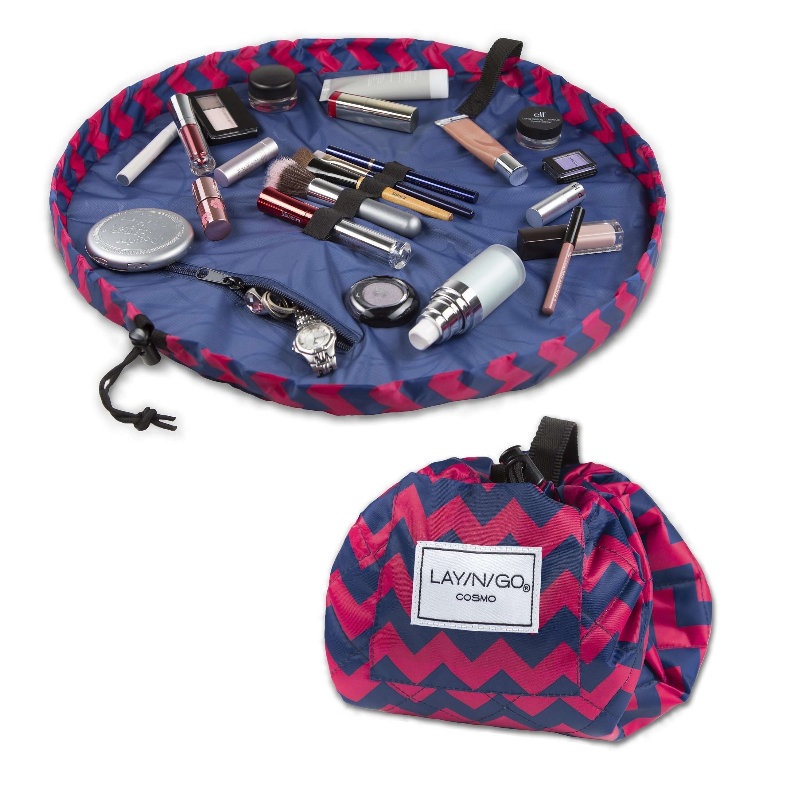 Lay-n-Go COSMO (20") Chevron Drawstring Cosmetic Makeup Bag, Toiletry ...