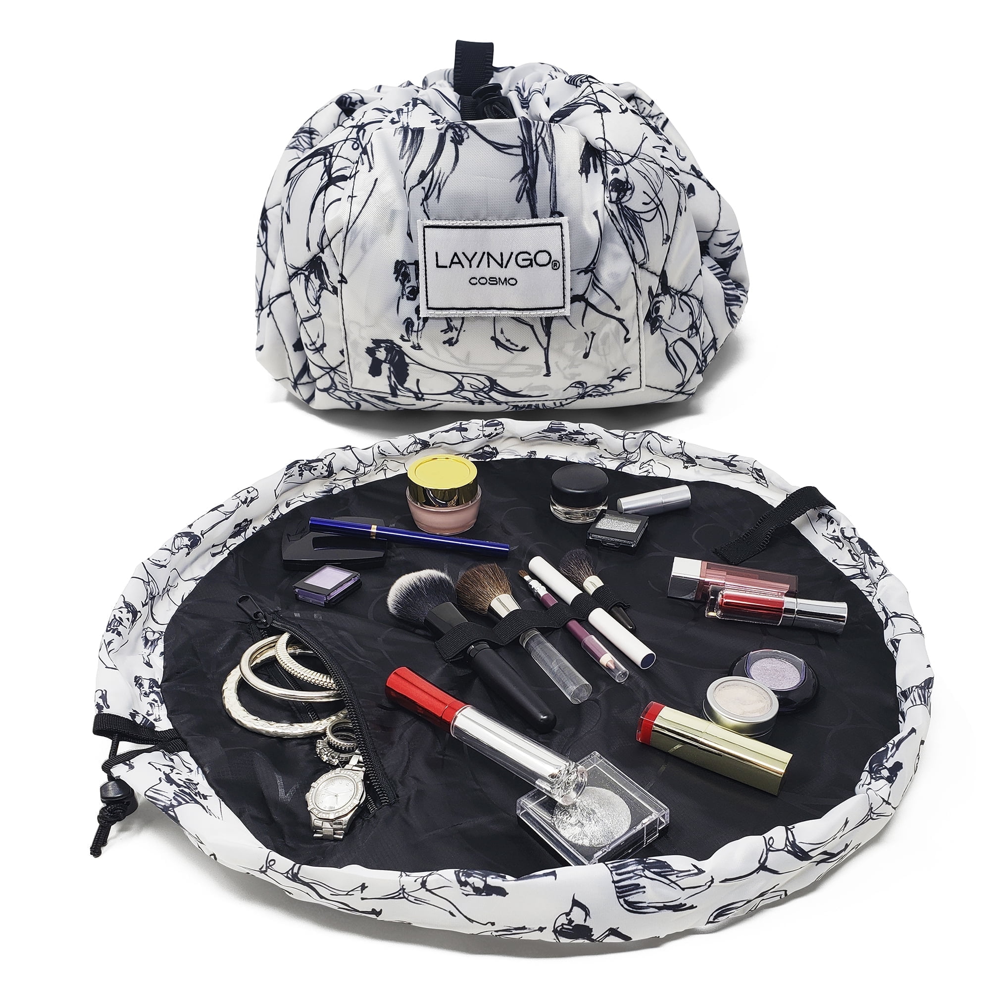 Lay-n-Go COSMO (20") Dogs Cosmetic Bag, Travel-Friendly, Washable ...