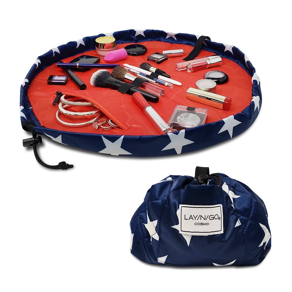 "Lay-n-Go COSMO (20"") Stars Drawstring Makeup Bag, Toiletry Organizer ...