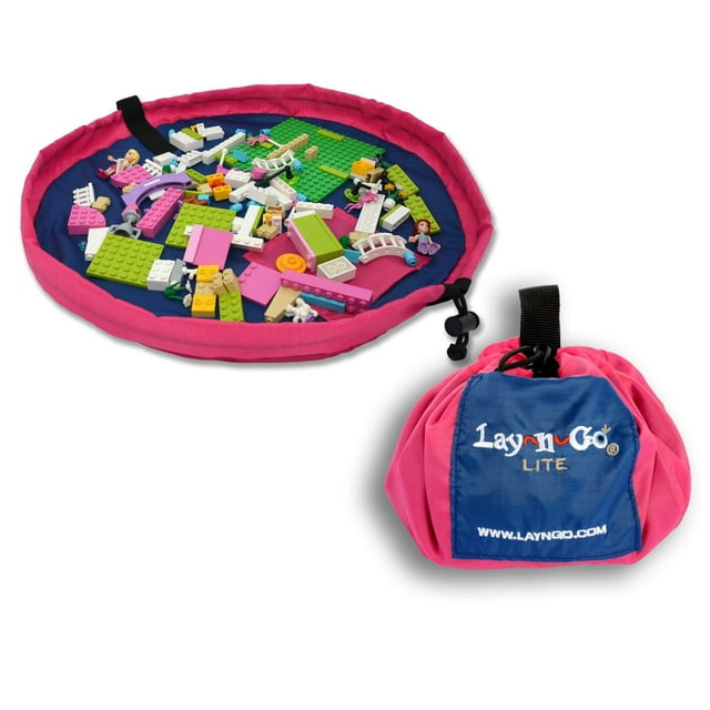 Lay-n-Go LITE (18") Pink Activity Play Mat, Drawstring Toy Storage Bag ...