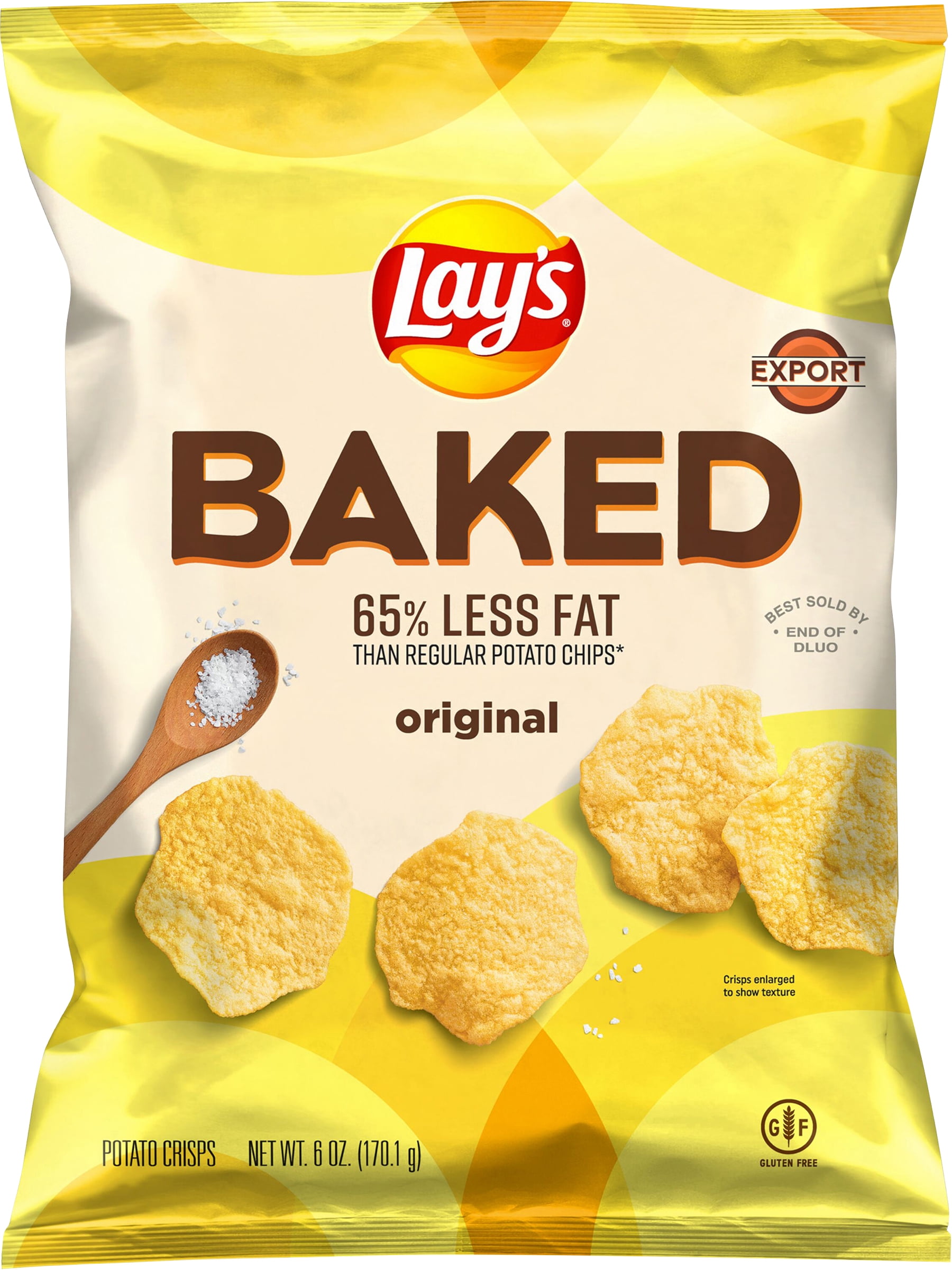 Lay's Baked Original Potato Crisps, 6 oz, Low-Fat Snack, No Artificial ...