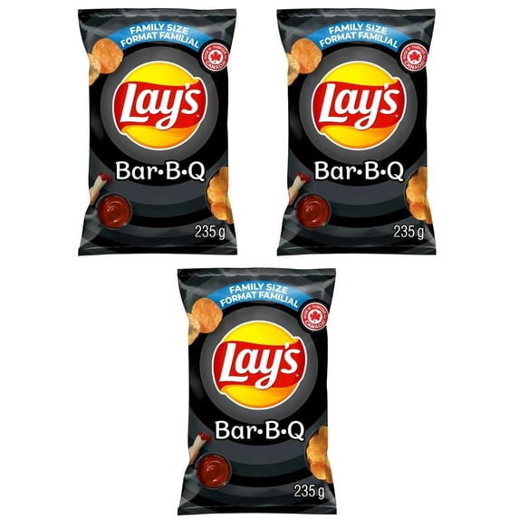 Lay's Bar-B-Q Flavored Potato Chips, 220g (3 Pack) - Walmart.com