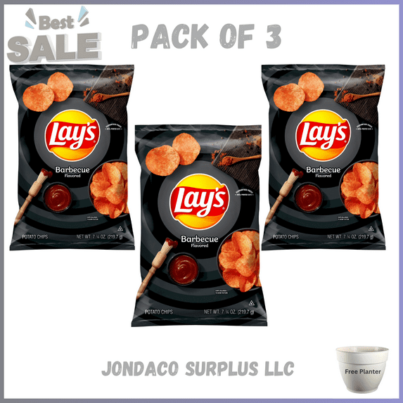 Lay's Barbecue Flavored Potato Chips 7.75 Ounce Bag pack of 3 - Walmart.com