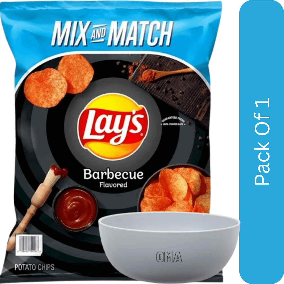 Lay’s Barbecue Potato Chips — 15.25 oz, With Olive White Bowl By OMA ...