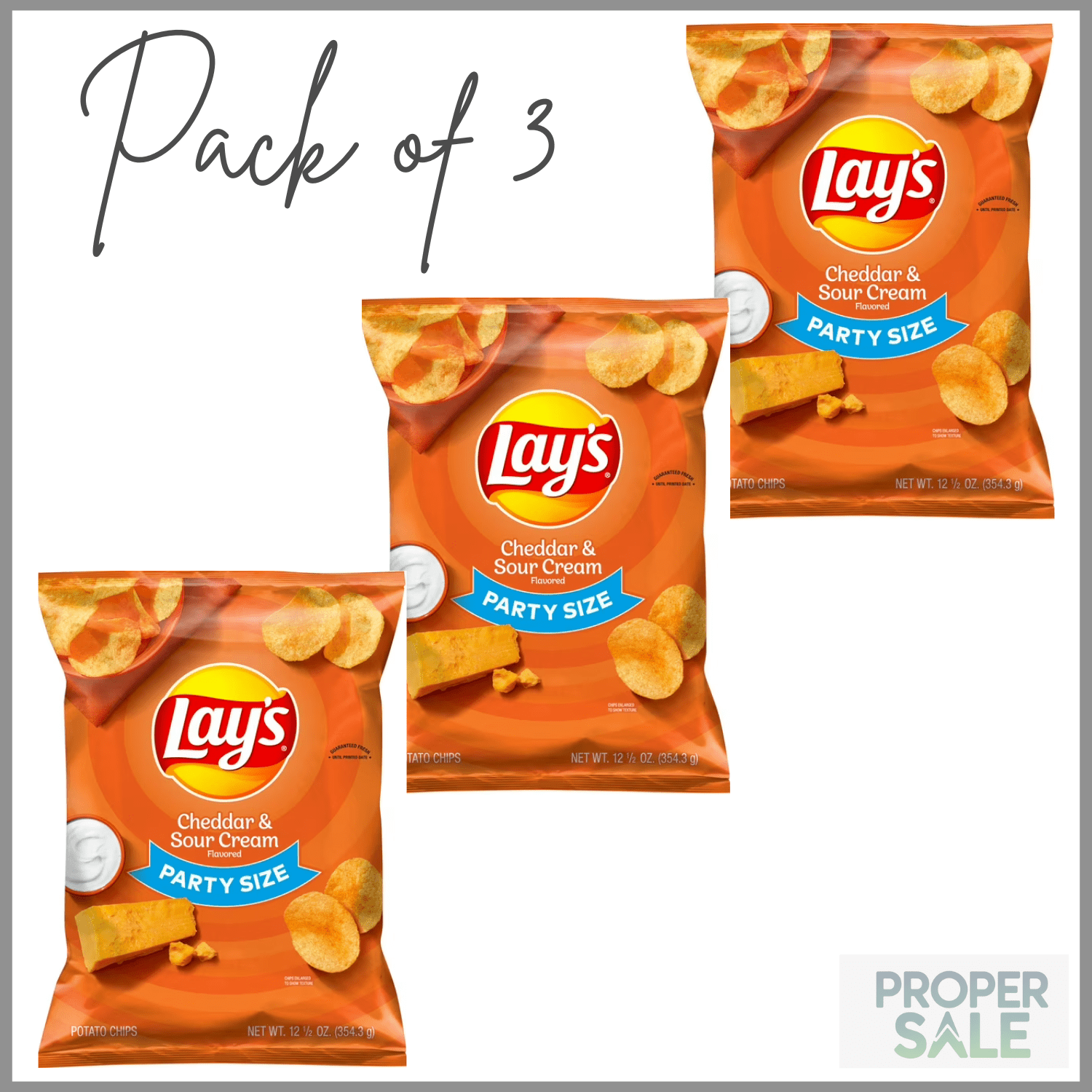 Lay's Cheddar & Sour Cream Flavored Potato Chips, Party Size, 12.5 oz ...